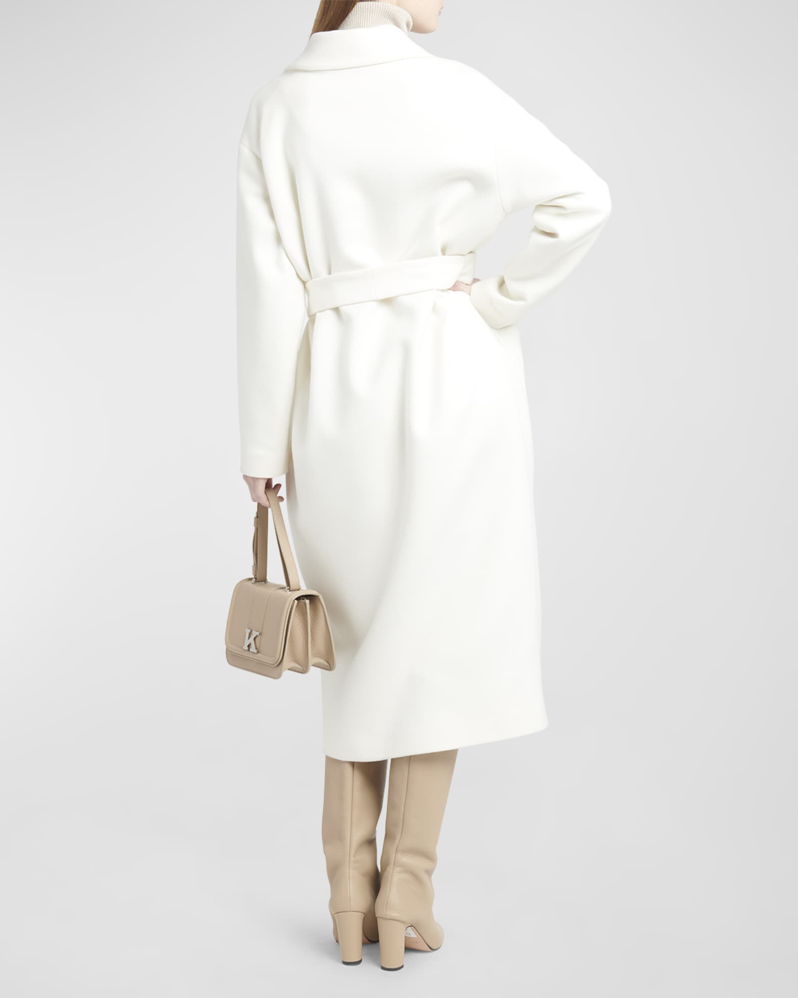 Kiton Belted Brushed Cashmere Long Coat | Neiman Marcus
