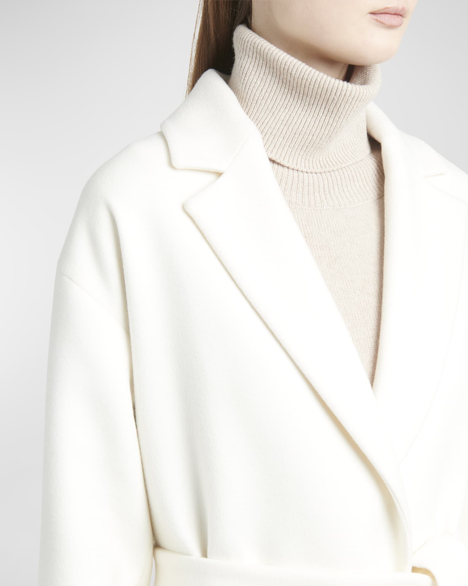 Kiton Belted Brushed Cashmere Long Coat | Neiman Marcus