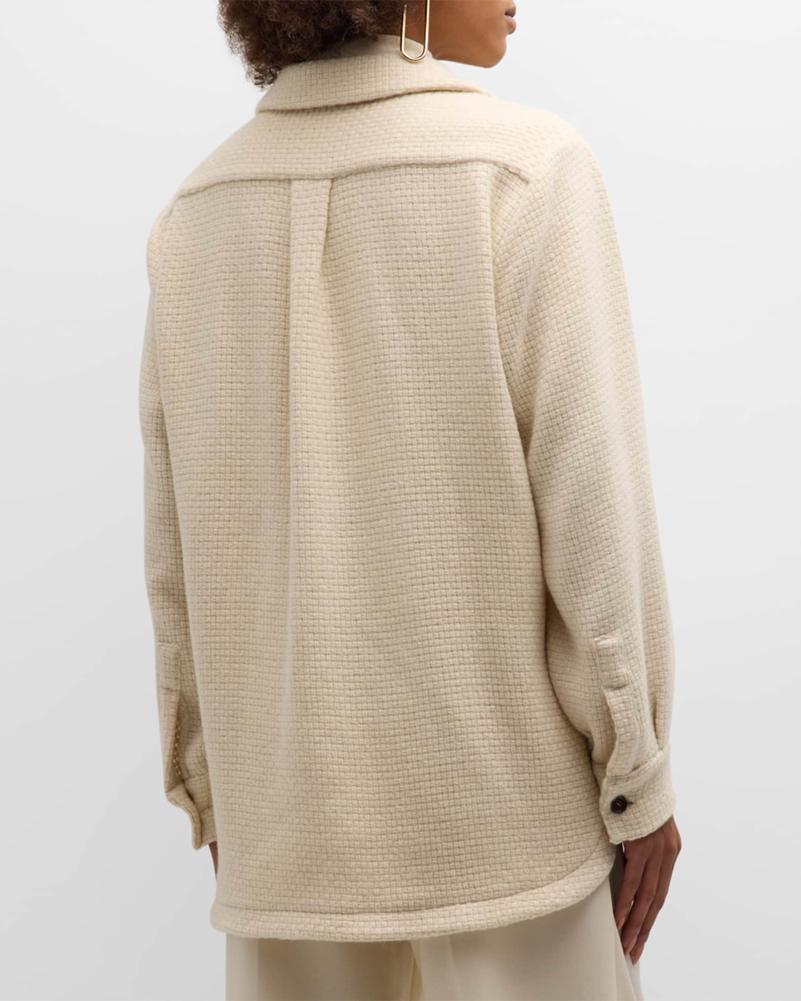 Kiton Woven Cashmere Knit Overshirt Coat | Neiman Marcus