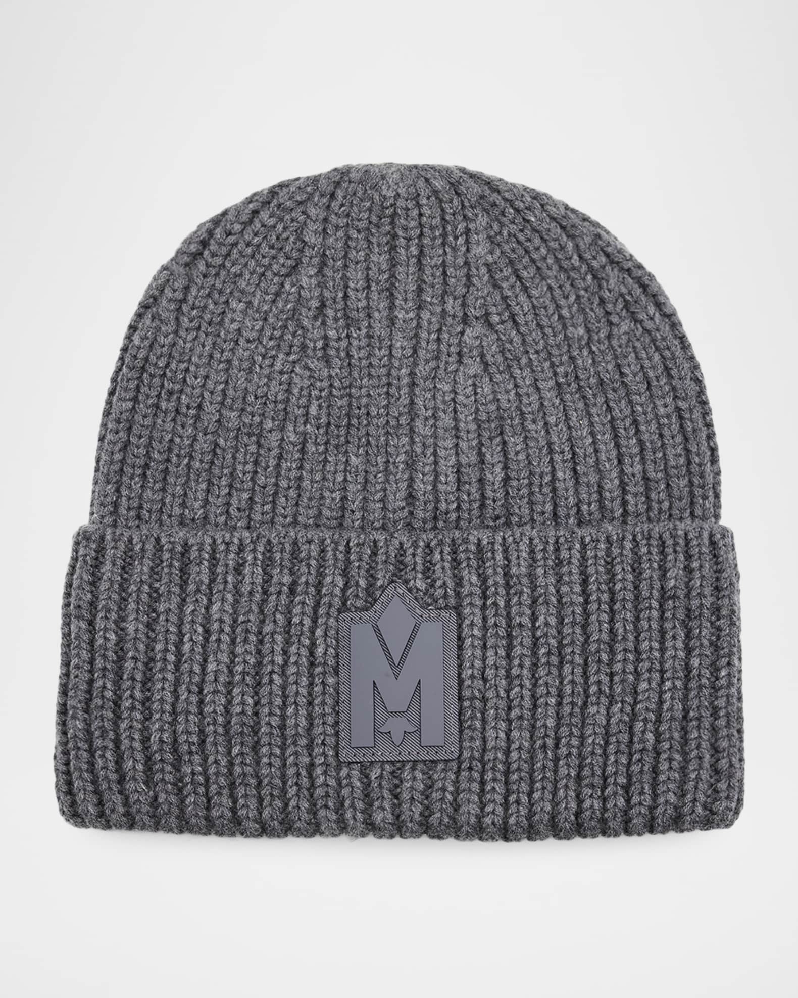 Mackage Men's M-Logo Patch Beanie Hat | Neiman Marcus