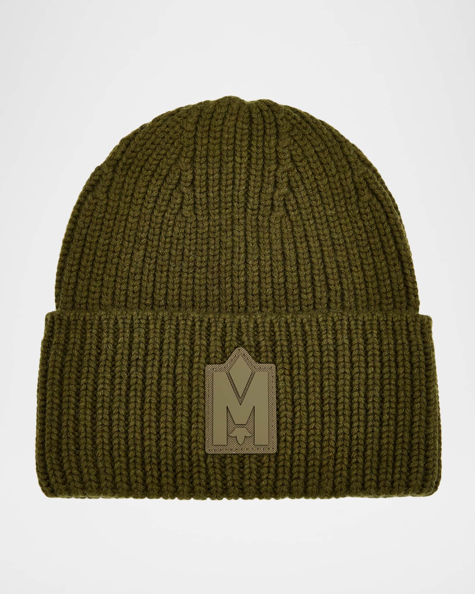 Men's M-Logo Patch Beanie Hat | Neiman Marcus