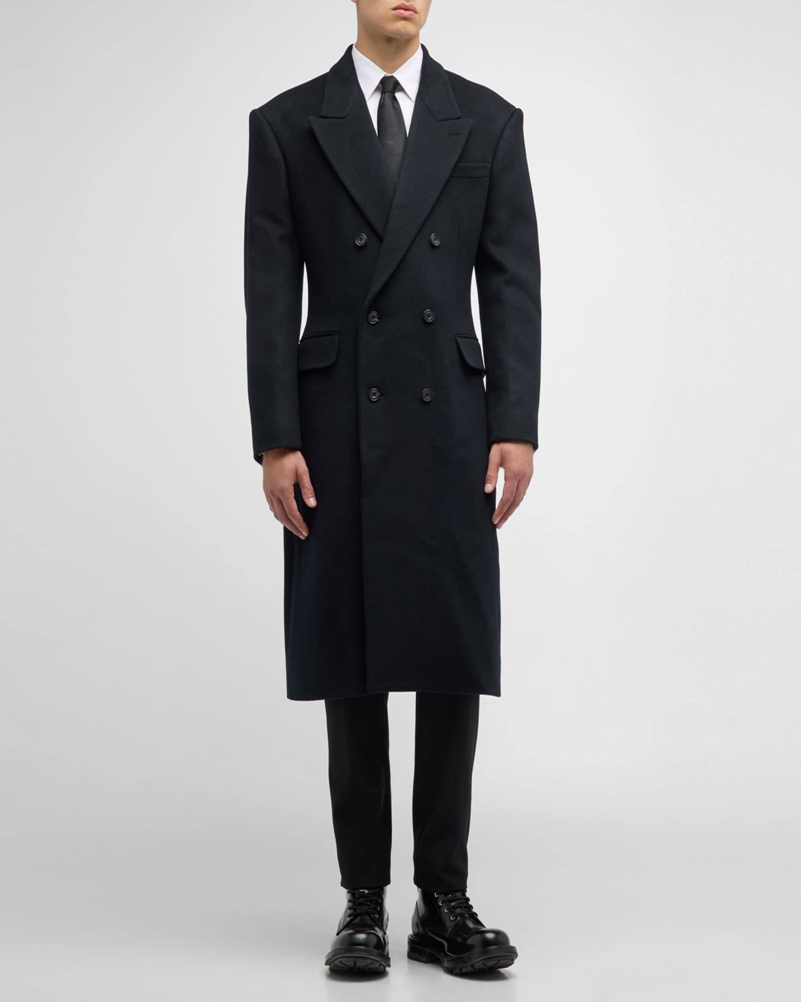 Alexander McQueen Men's Cashmere-Wool Topcoat | Neiman Marcus