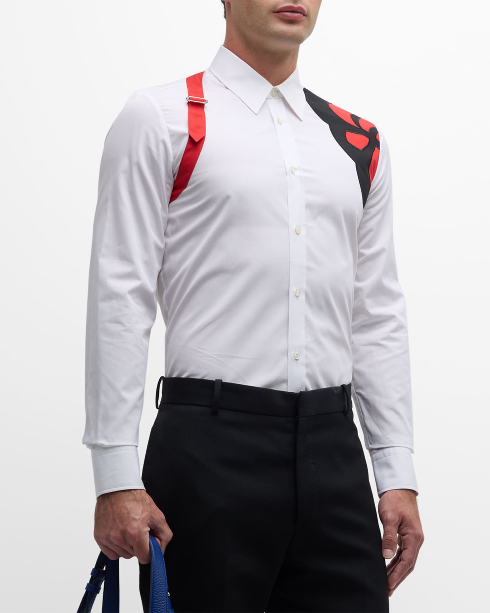 Alexander McQueen Men's Charm Harness Dress Shirt | Neiman Marcus
