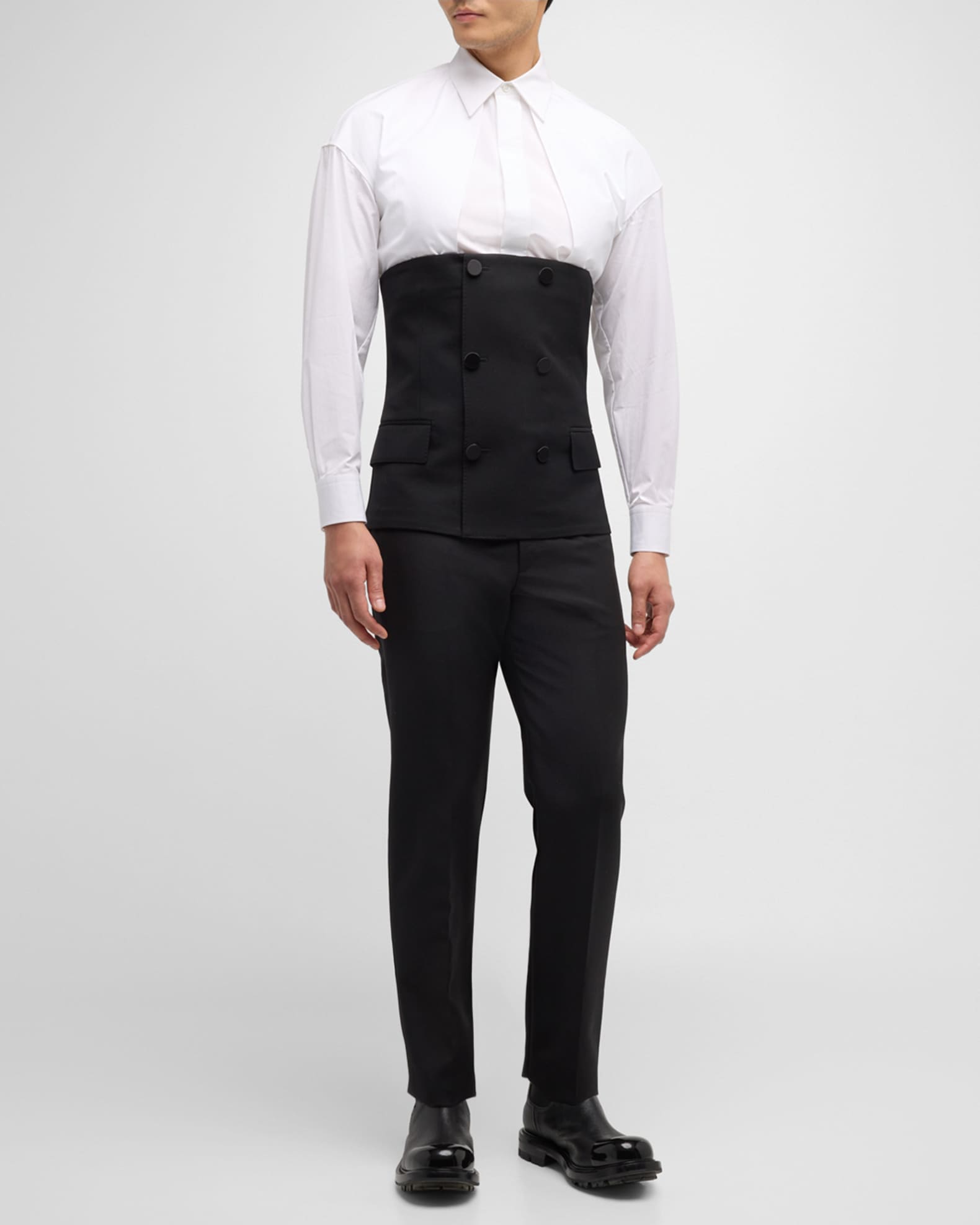 Alexander McQueen Men's Tailored Bustier Jacket | Neiman Marcus
