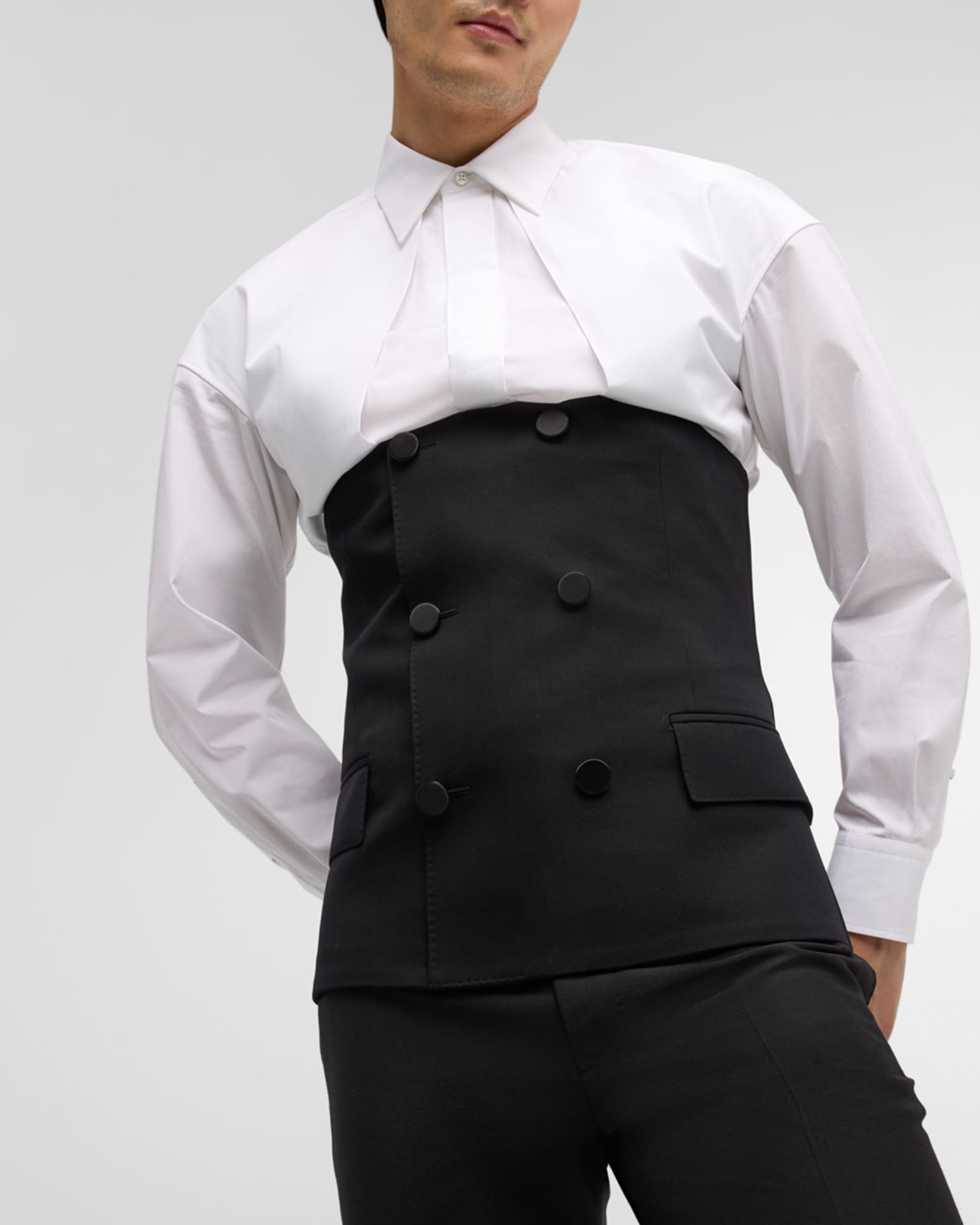 Alexander McQueen Men's Tailored Bustier Jacket | Neiman Marcus