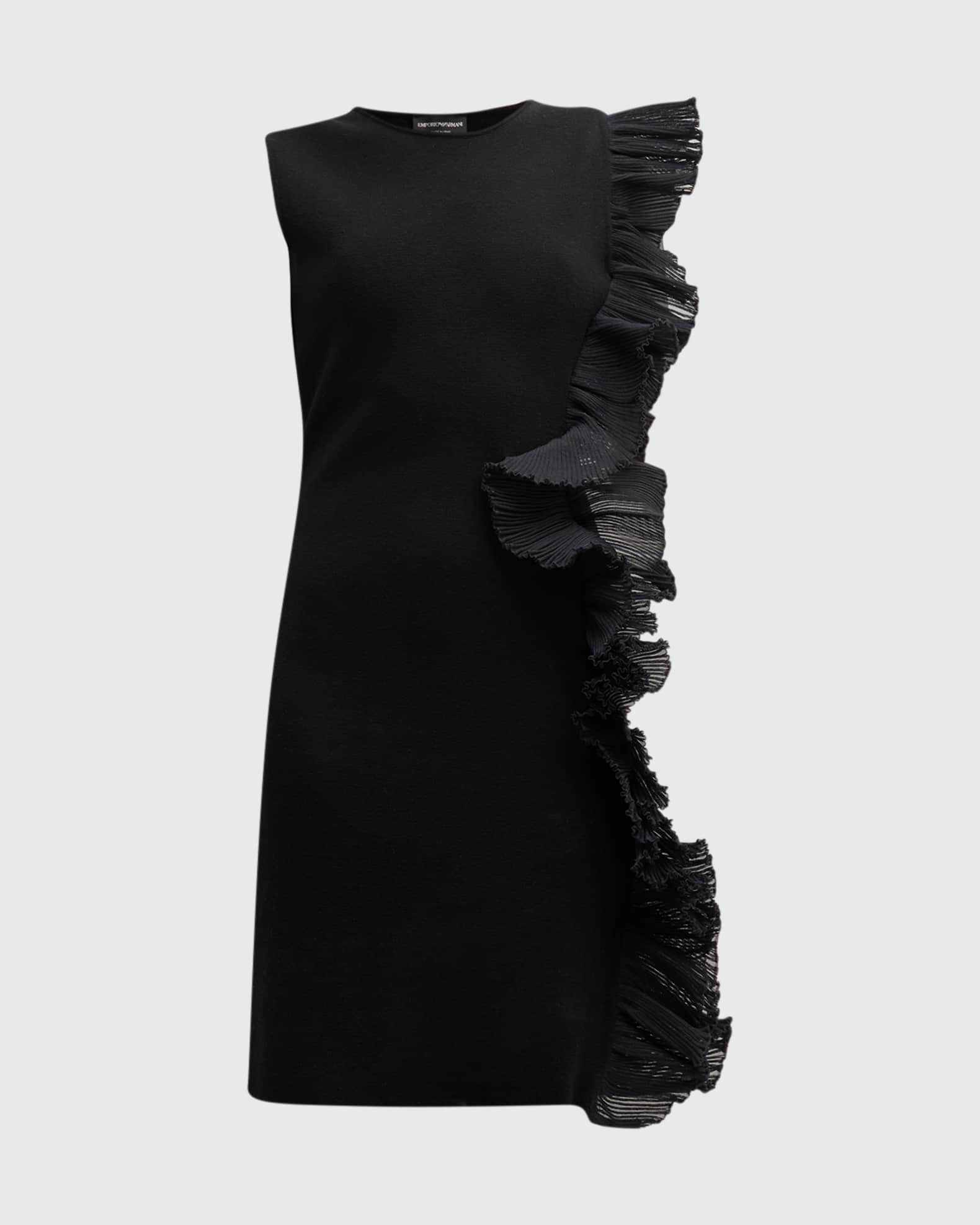 Emporio Armani Sleeveless Ruffle Bodycon Mini Dress | Neiman Marcus