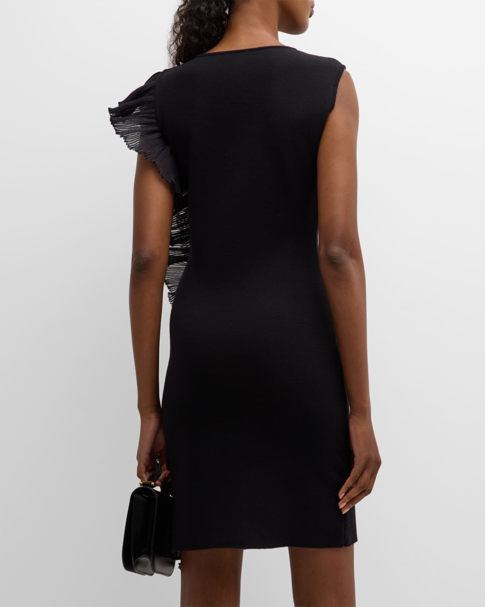 Emporio Armani Sleeveless Ruffle Bodycon Mini Dress | Neiman Marcus