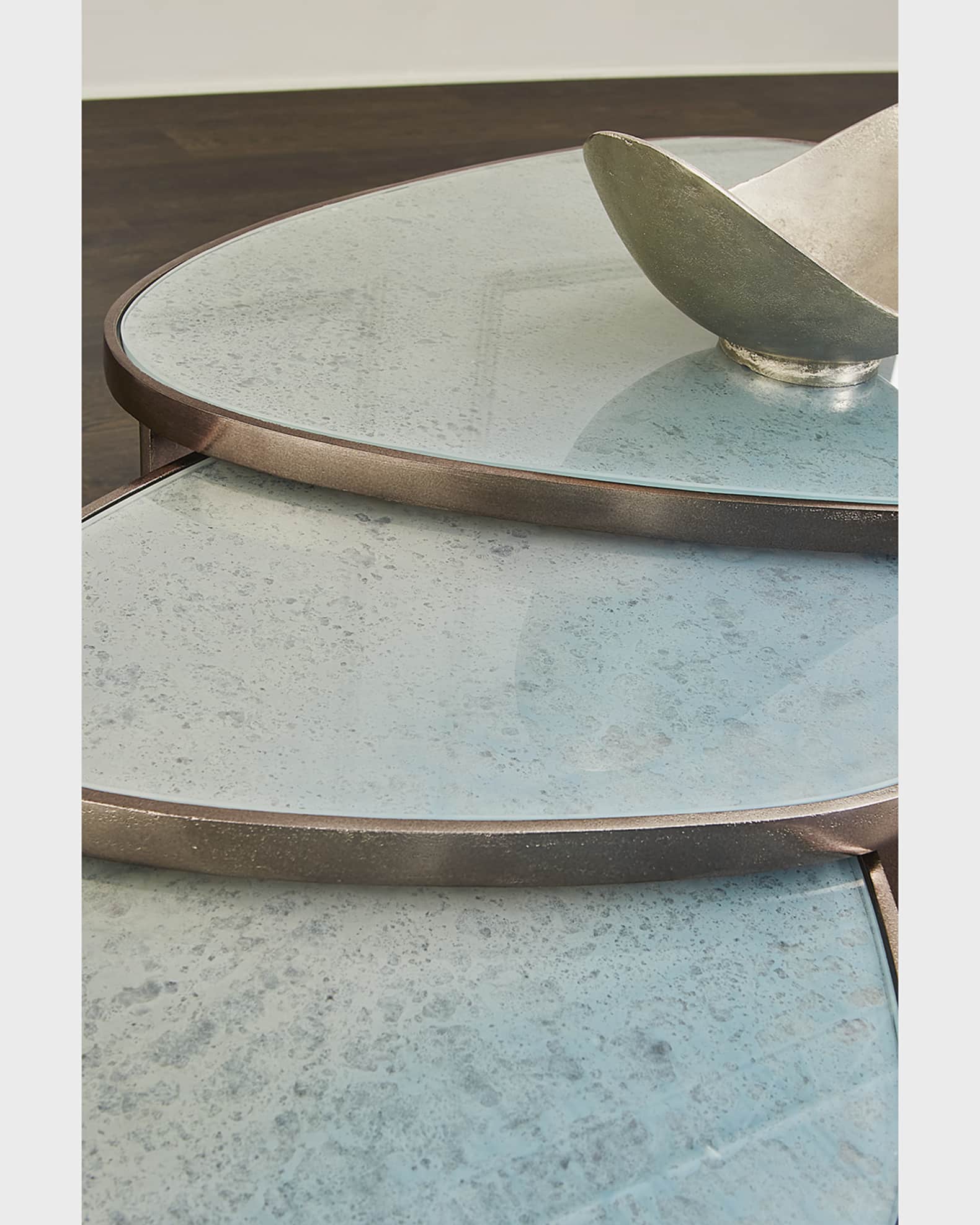 Interlude Home Jan Nesting Cocktail Tables, Antiqued Nickel | Neiman Marcus