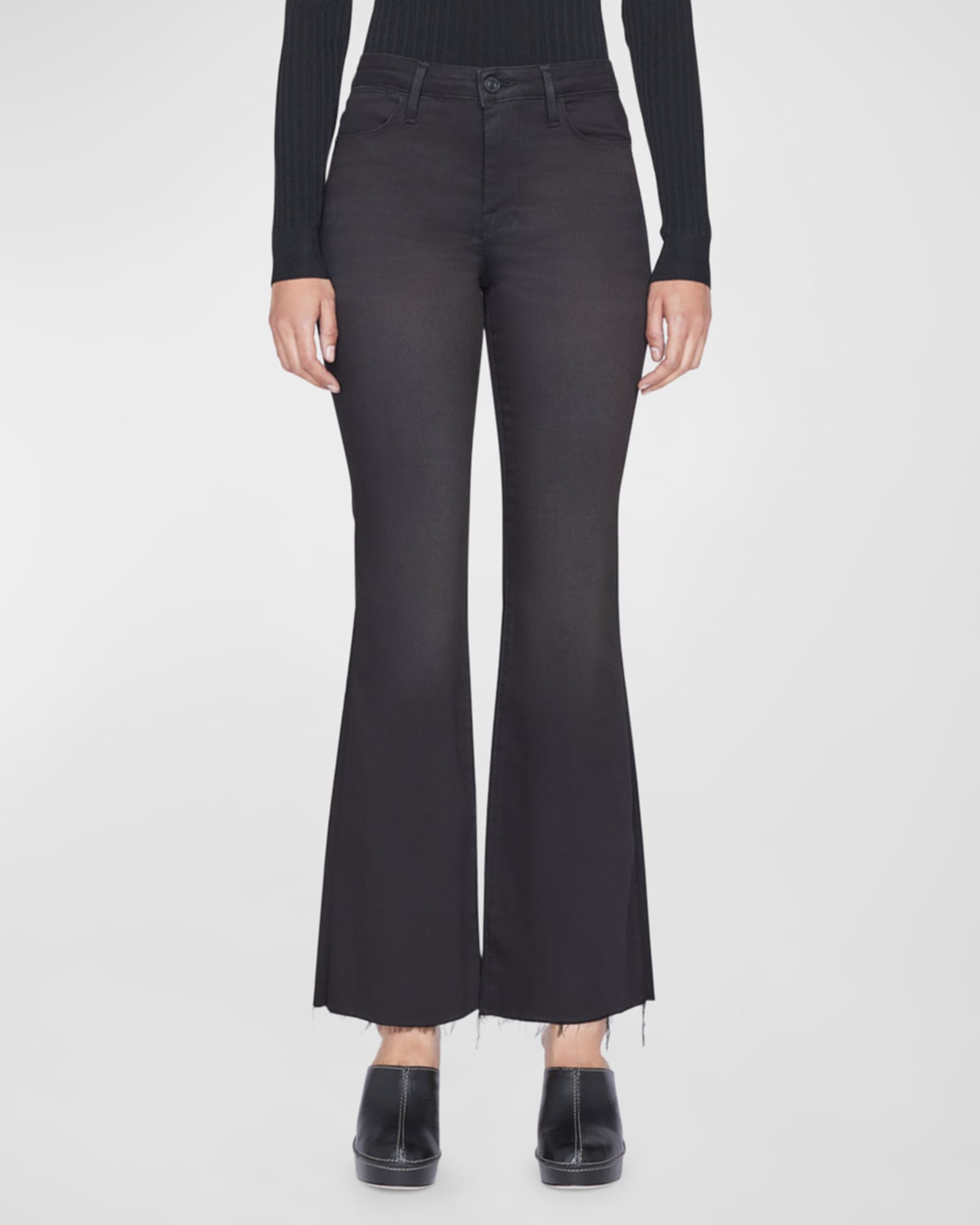 FRAME Easy Flare Raw Hem Jeans | Neiman Marcus