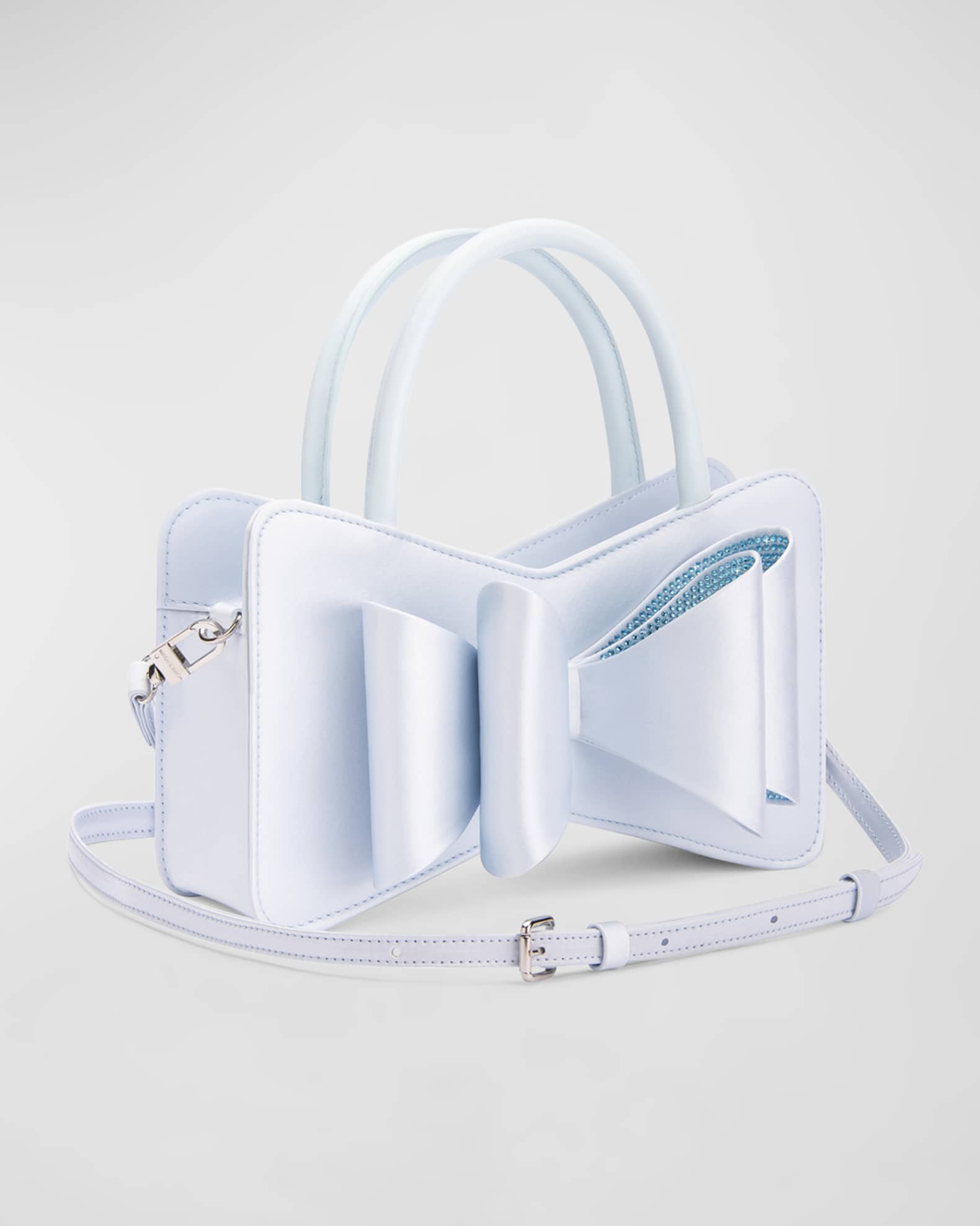 MACH & MACH Le Cadeau Medium Bow Satin Top-Handle Bag | Neiman Marcus