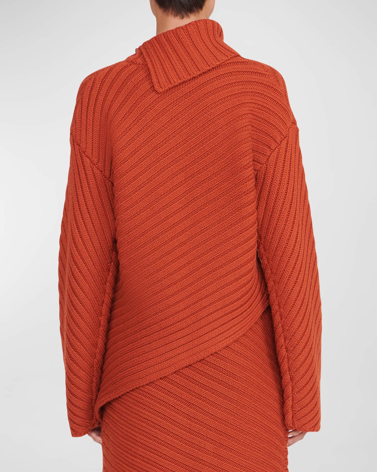 STAUD Engrave Merino Wool Asymmetric Sweater | Neiman Marcus
