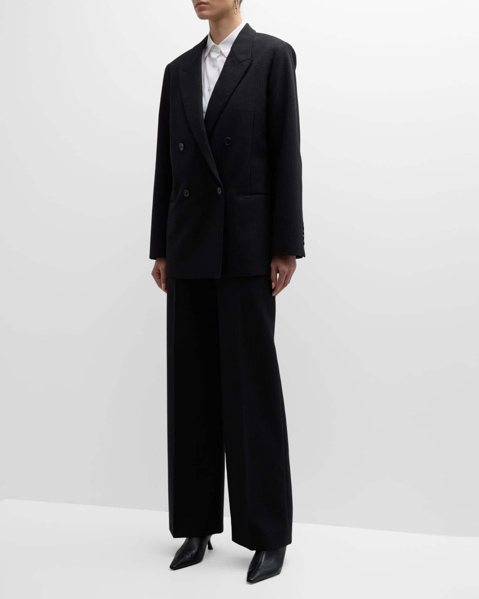 THE ROW Wilsonia Pinstripe Wool Blazer Jacket | Neiman Marcus