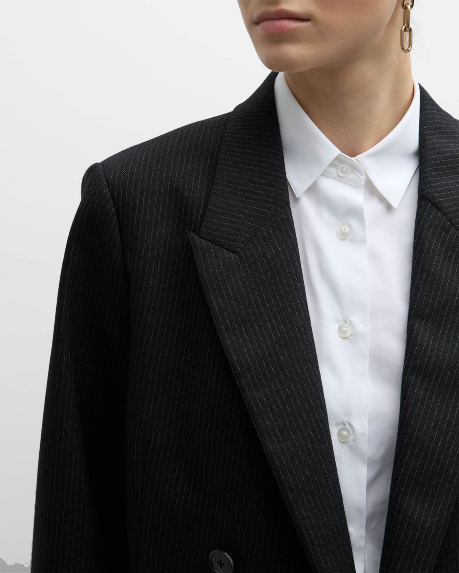 THE ROW Wilsonia Pinstripe Wool Blazer Jacket | Neiman Marcus