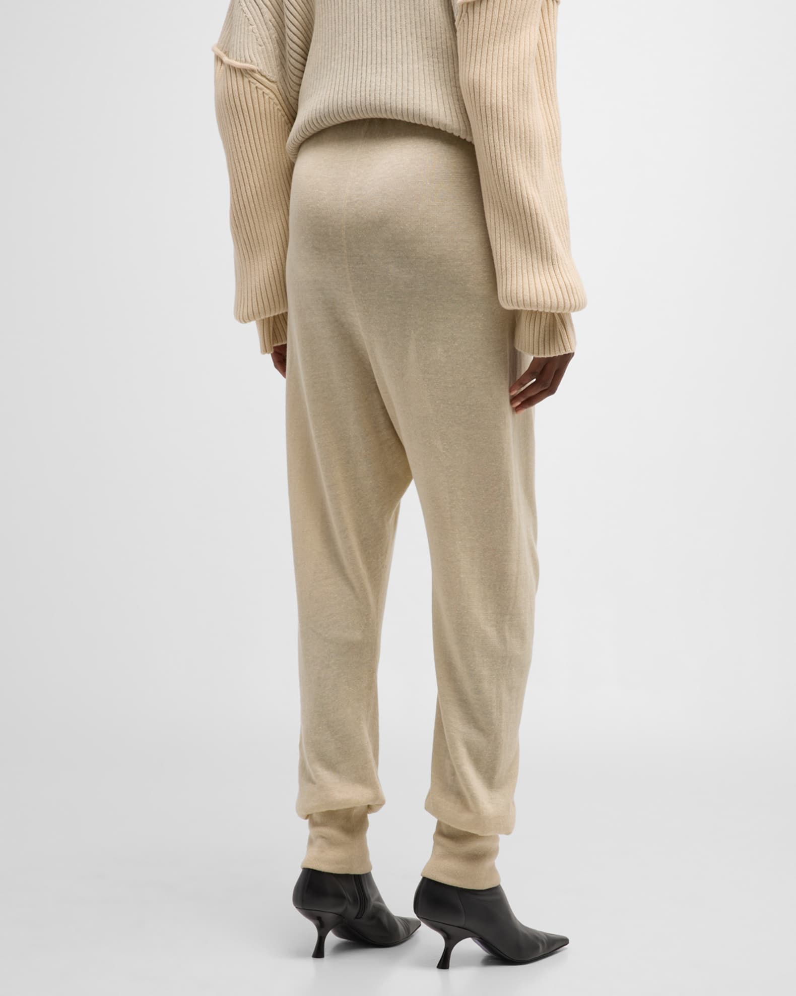 THE ROW Dalbero Drop-Crotch Linen-Silk Jogger Pants | Neiman Marcus