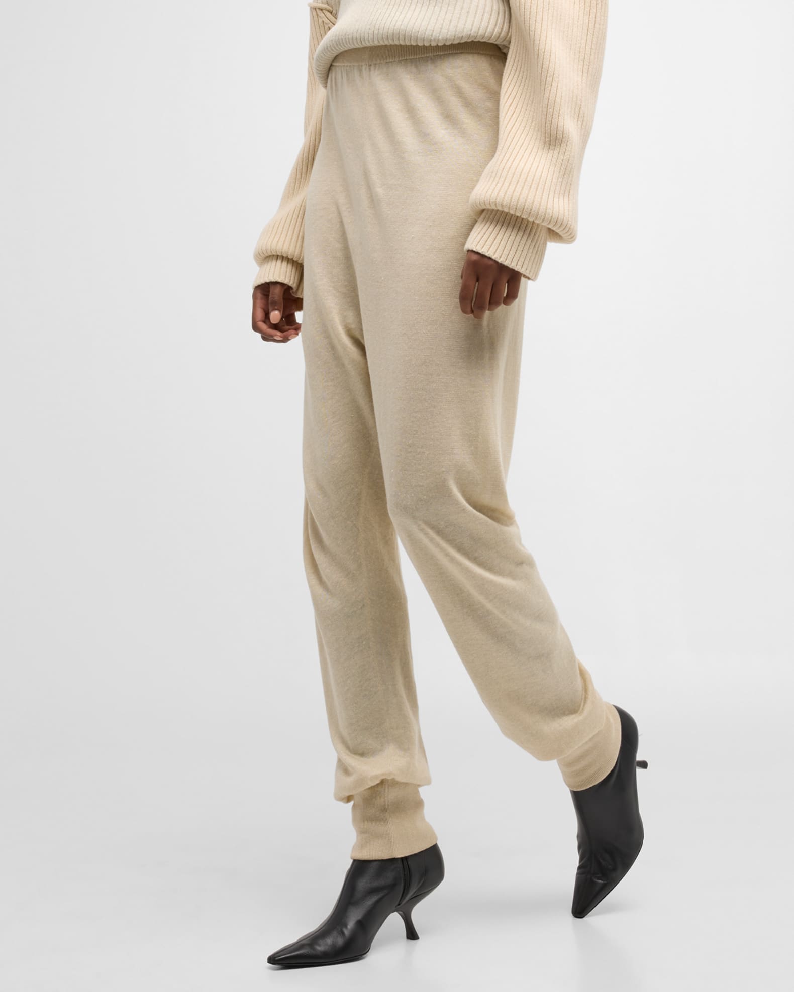 THE ROW Dalbero Drop-Crotch Linen-Silk Jogger Pants | Neiman Marcus