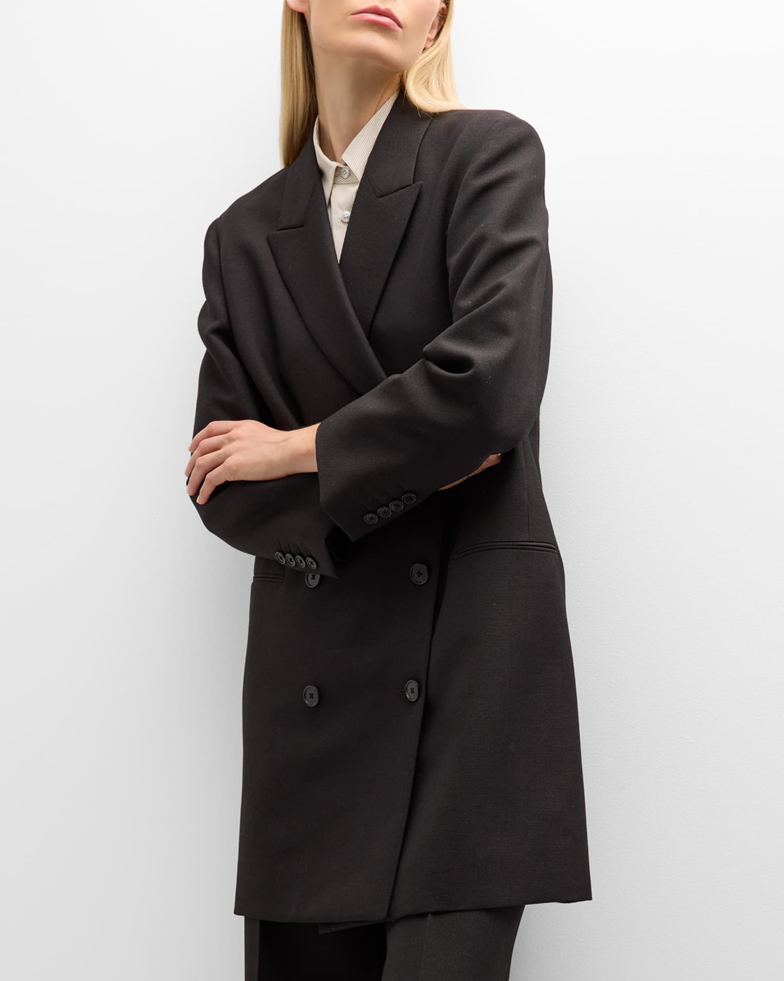 THE ROW Paride Double-Breasted Blazer Jacket | Neiman Marcus