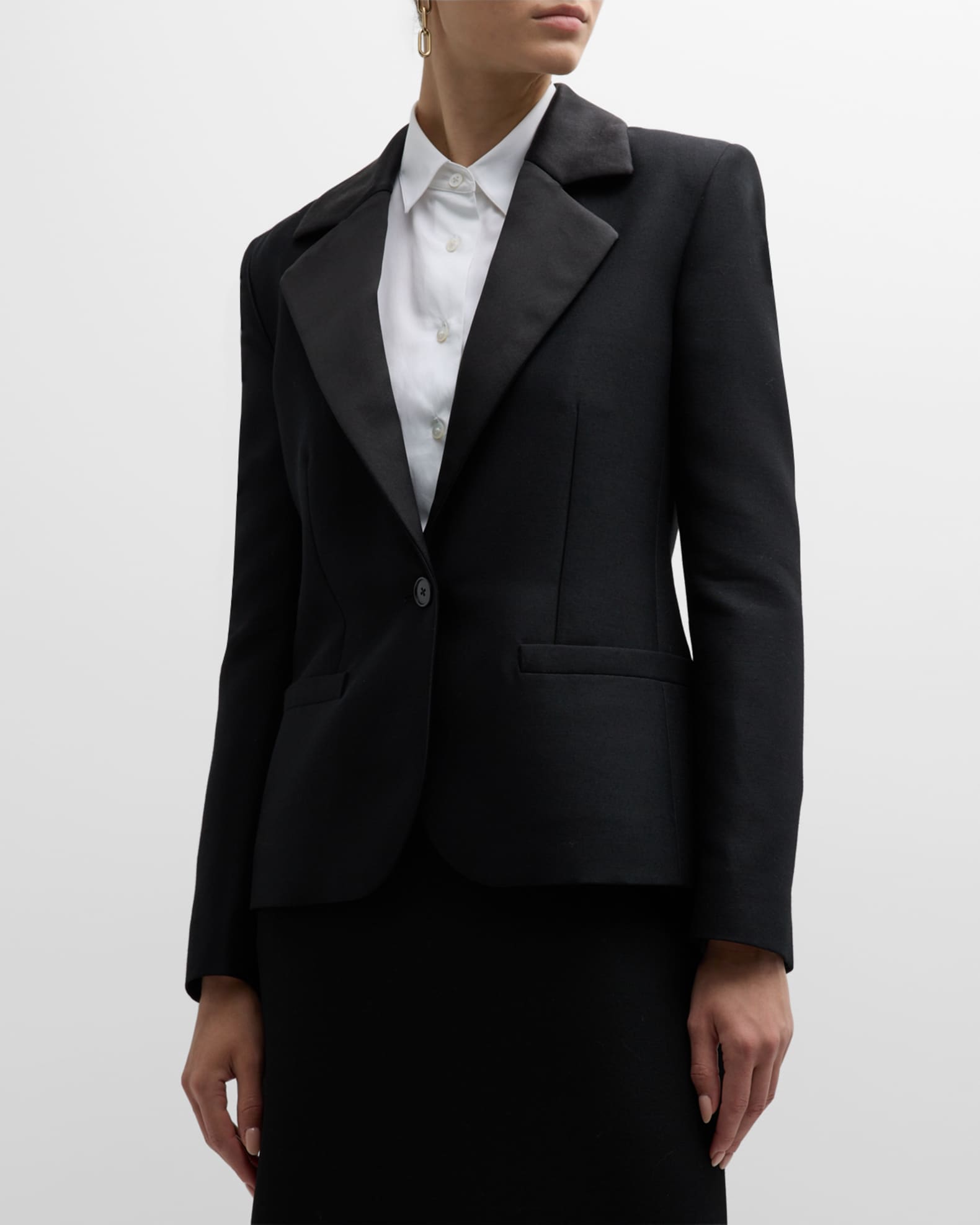 THE ROW Dru Tailored Wool Blazer Jacket | Neiman Marcus