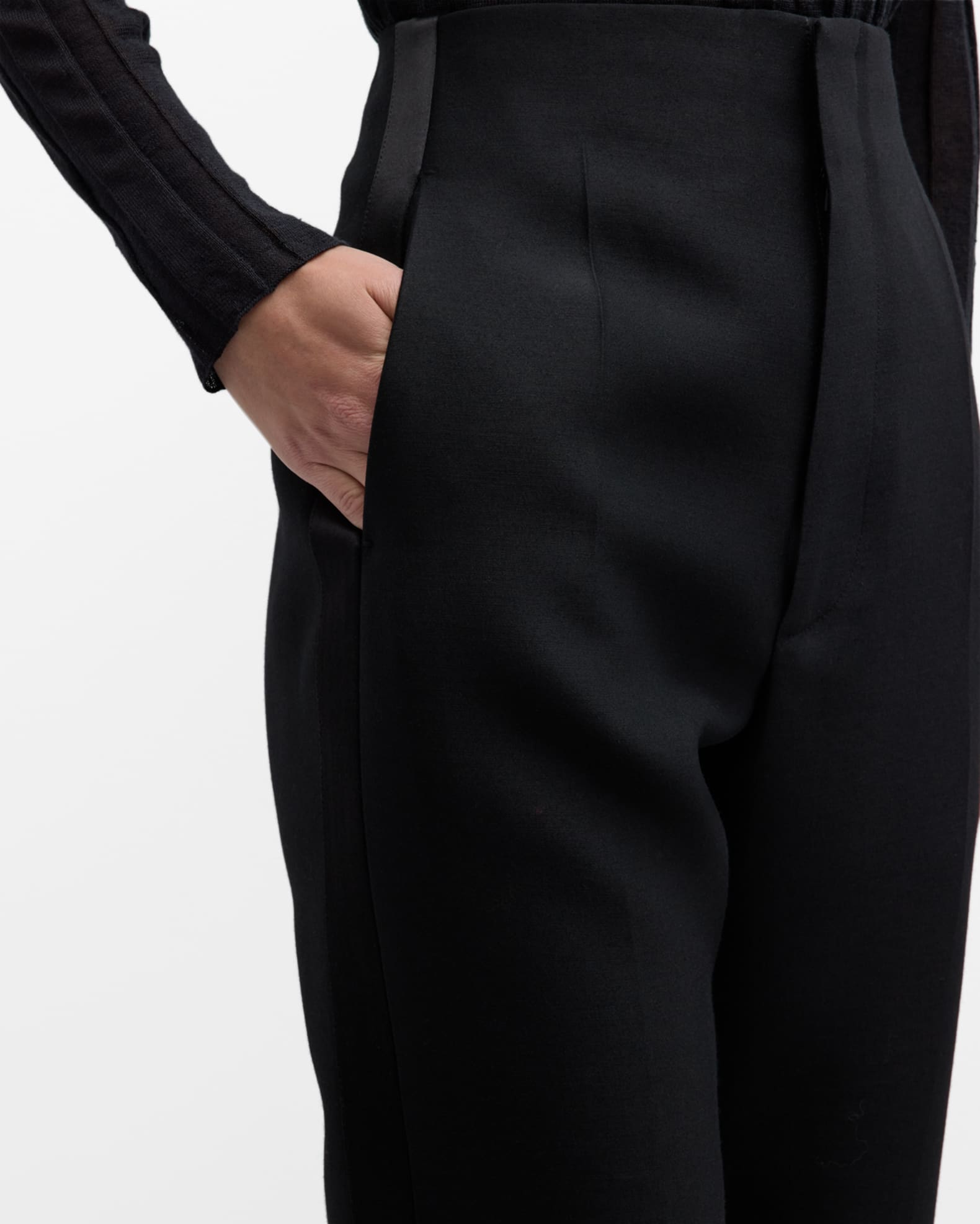 THE ROW Hector Side-Stripe Straight-Leg Tuxedo Pants | Neiman Marcus
