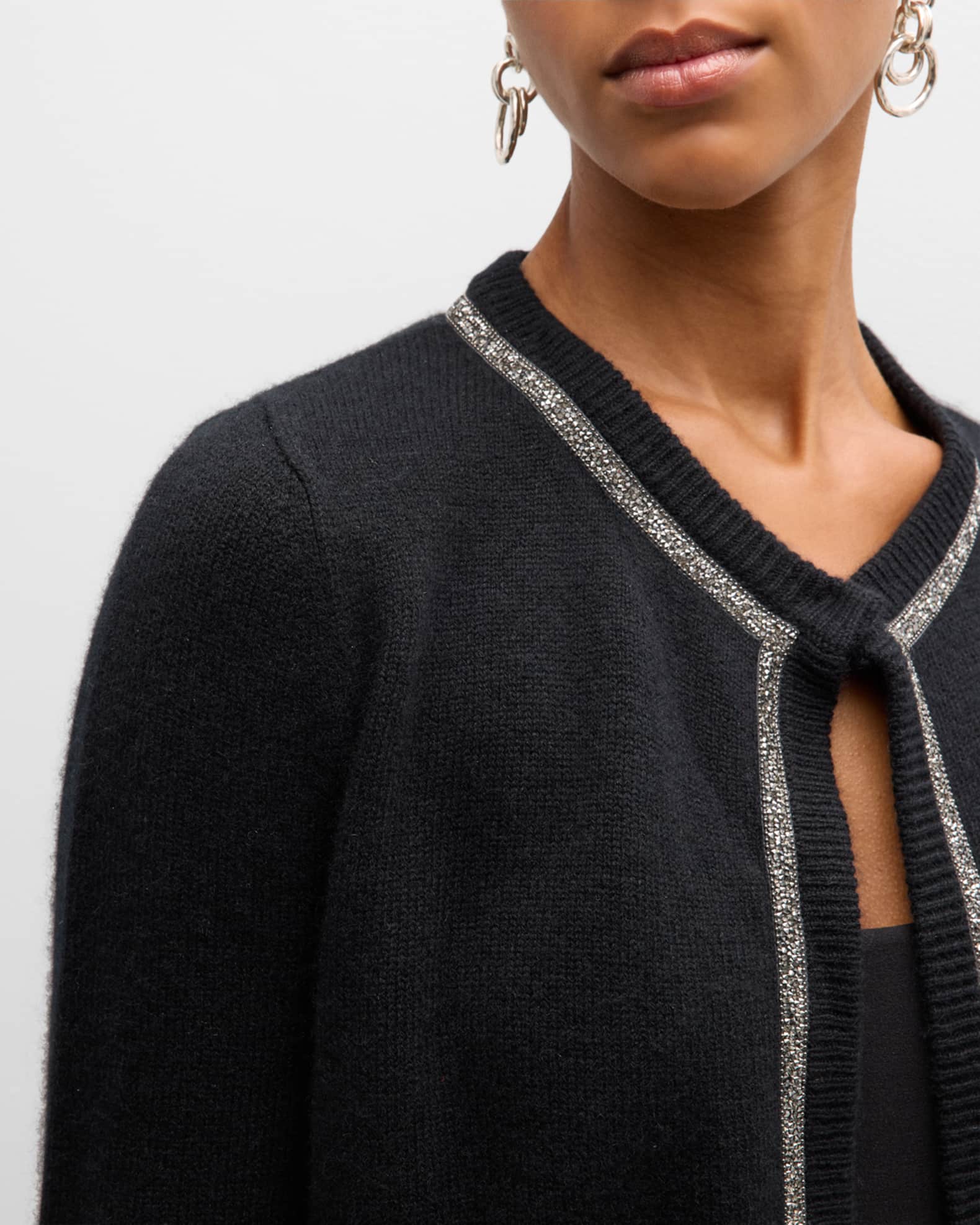 Neiman Marcus Cashmere Collection Cashmere Shrug with Embellished Trim ...