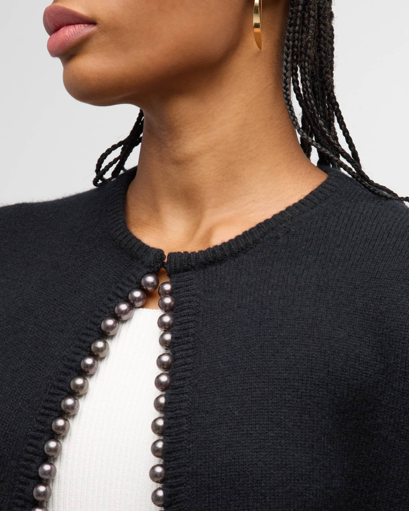 Neiman Marcus Cashmere Collection Cashmere Cardigan with Pearlescent ...