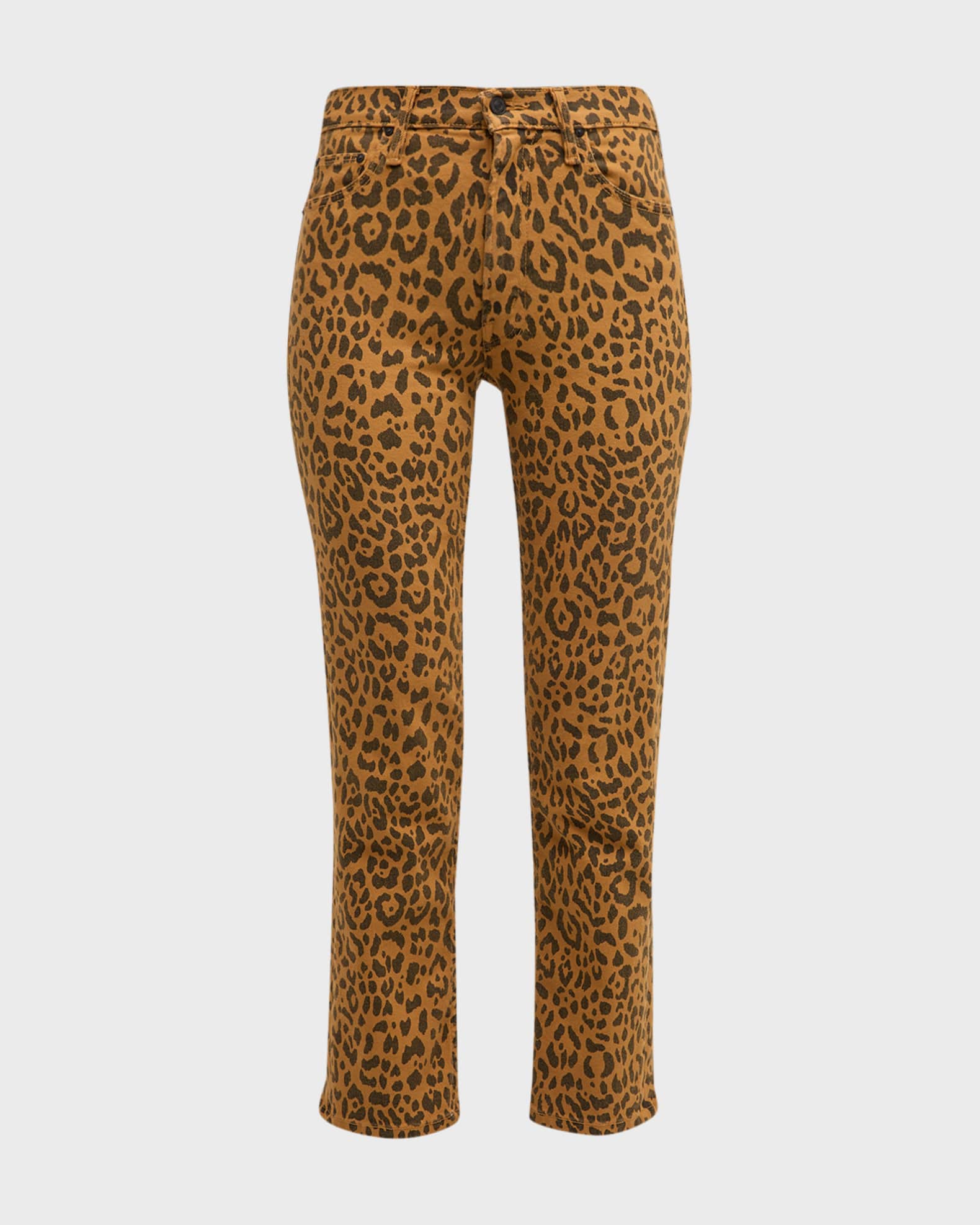 MOTHER The Mid Rise Rider Ankle Leopard Jeans | Neiman Marcus