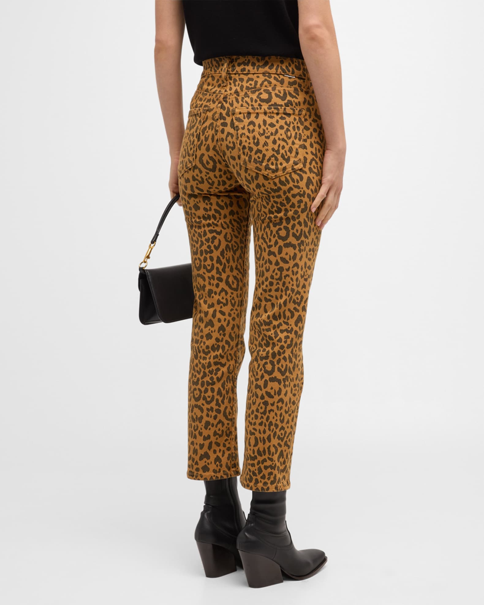 MOTHER The Mid Rise Rider Ankle Leopard Jeans | Neiman Marcus