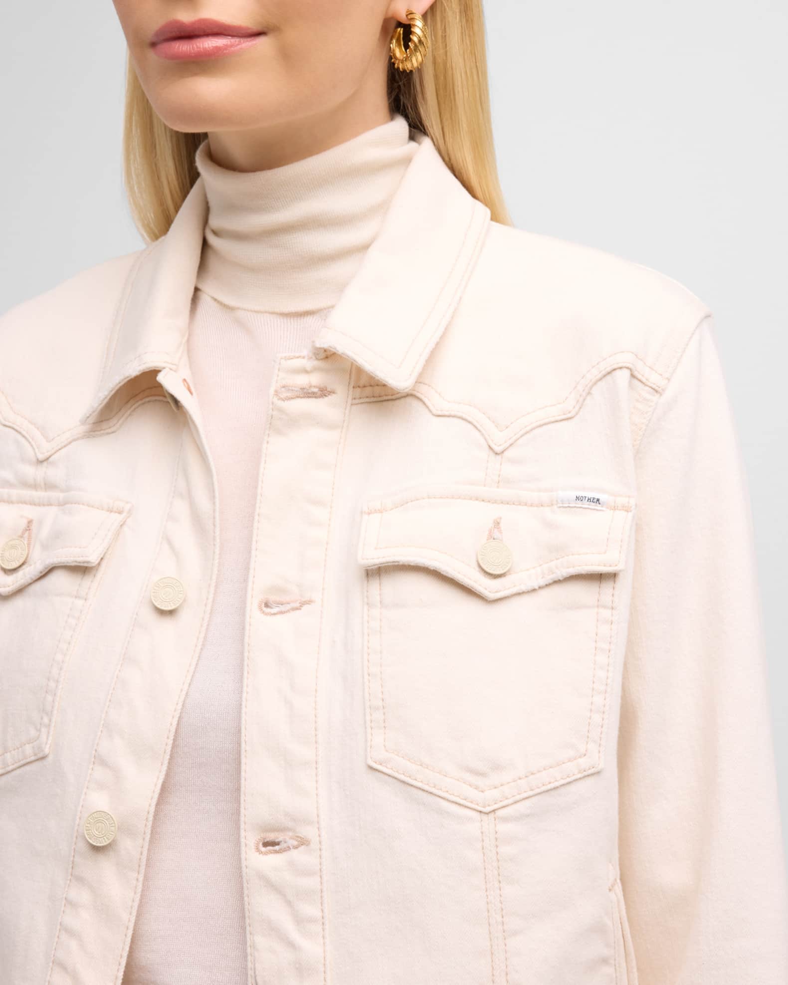 MOTHER The Buckle Bunny Bruiser Denim Jacket | Neiman Marcus