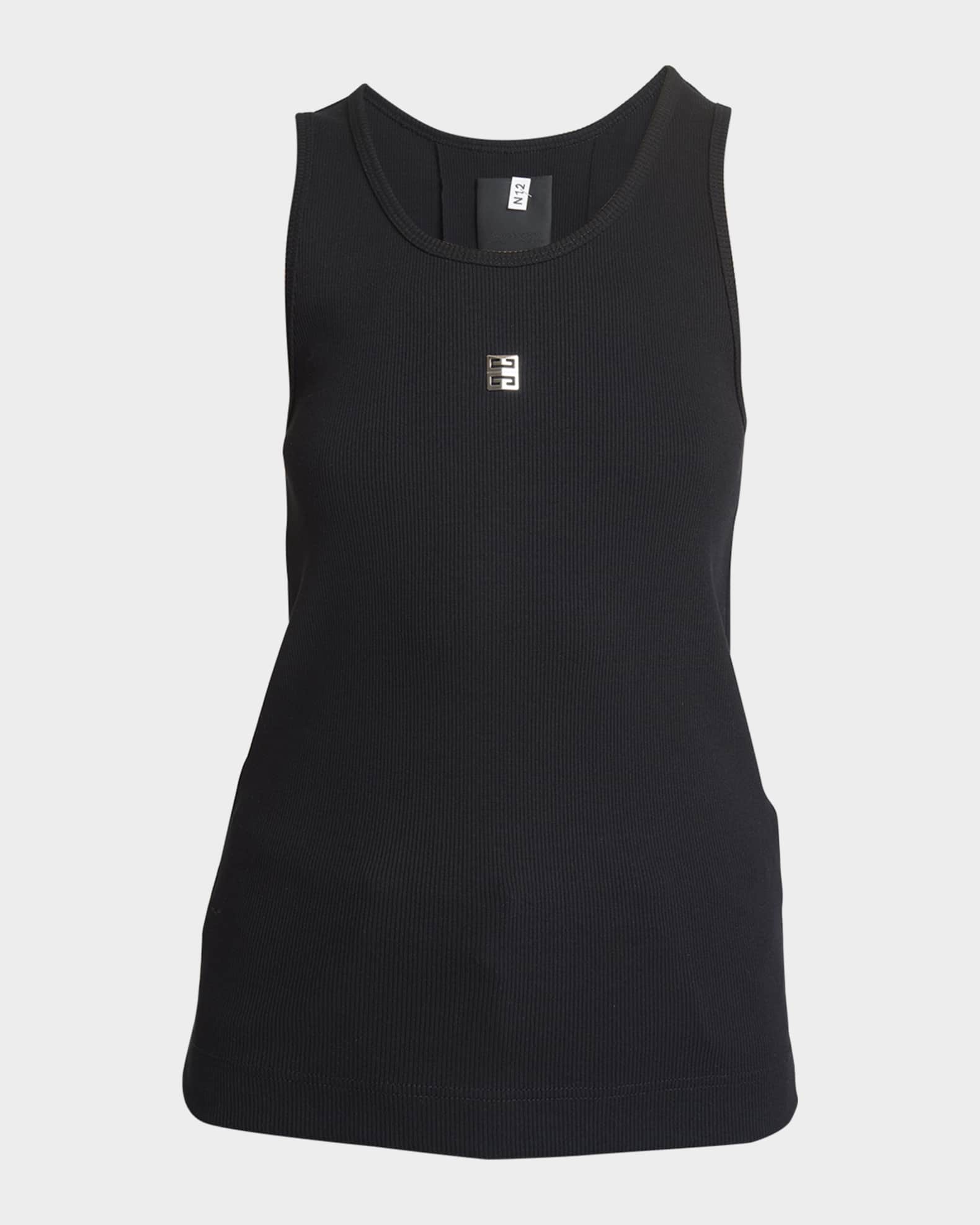 Givenchy Ribbed Tank Top with Logo Detail | Neiman Marcus
