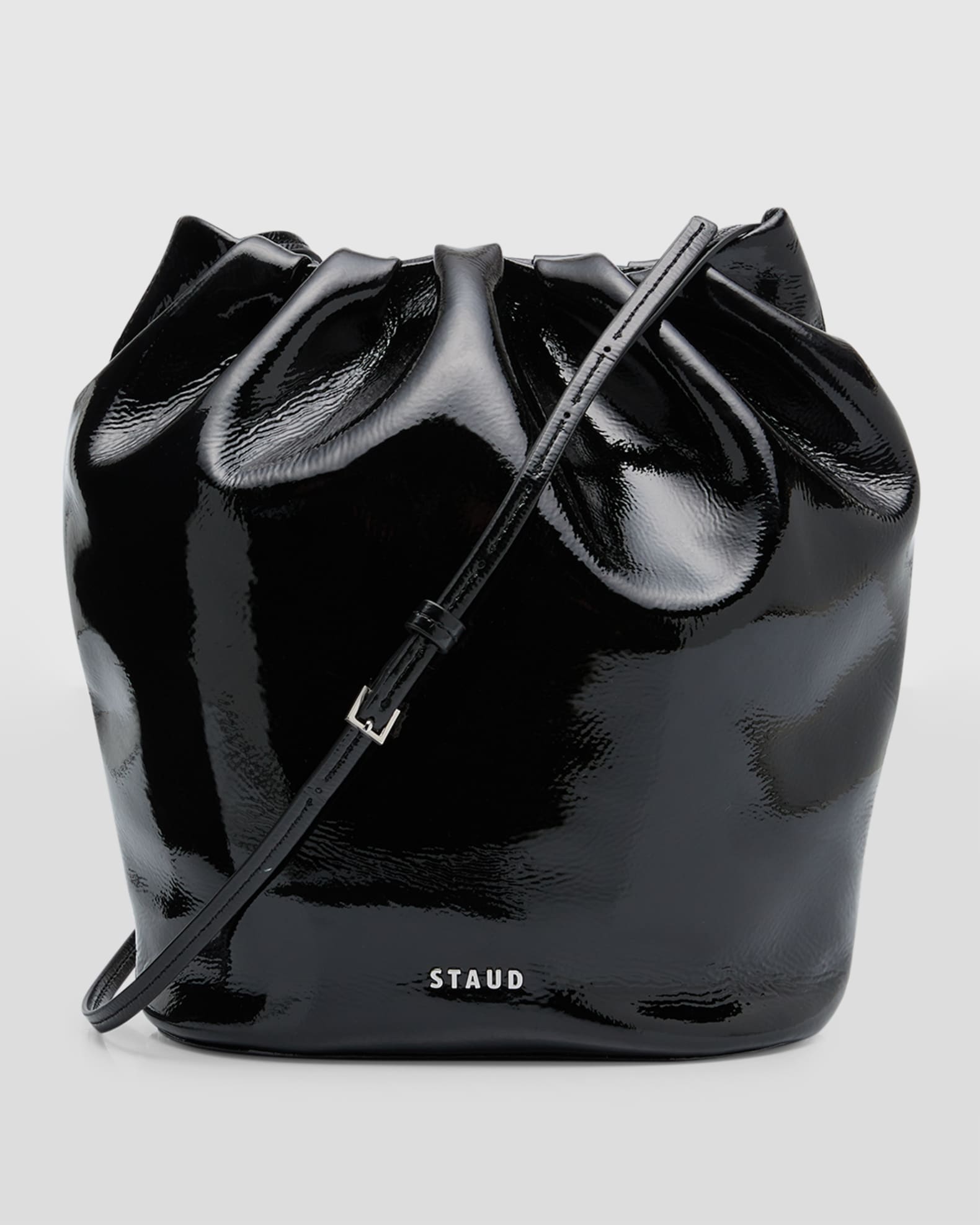 Staud Valentina Patent Leather Bucket Bag | Neiman Marcus