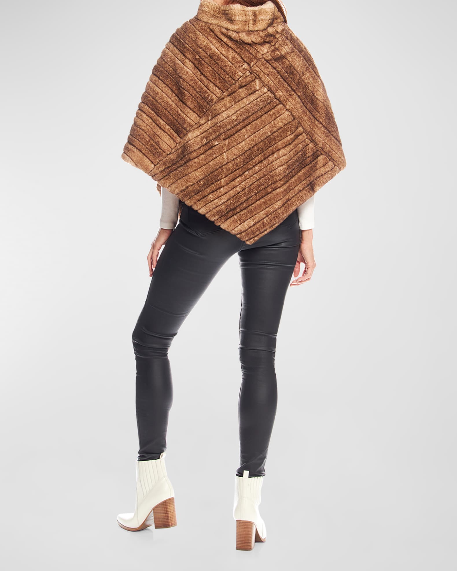 Fabulous Furs Classic Mink Faux Fur Poncho | Neiman Marcus