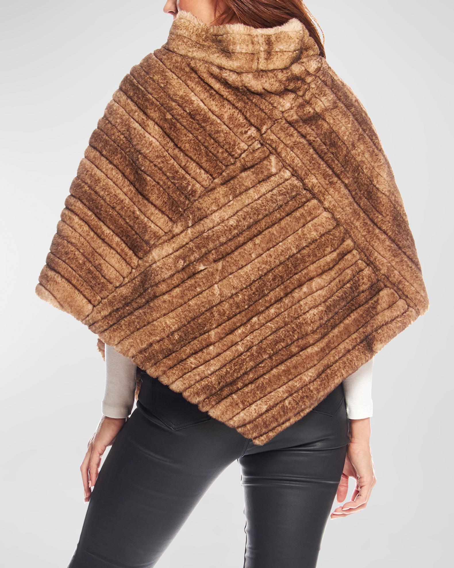 Fabulous Furs Classic Mink Faux Fur Poncho | Neiman Marcus