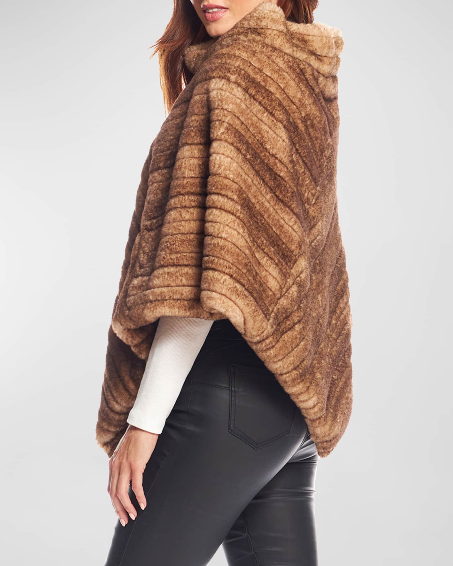 Fabulous Furs Classic Mink Faux Fur Poncho | Neiman Marcus
