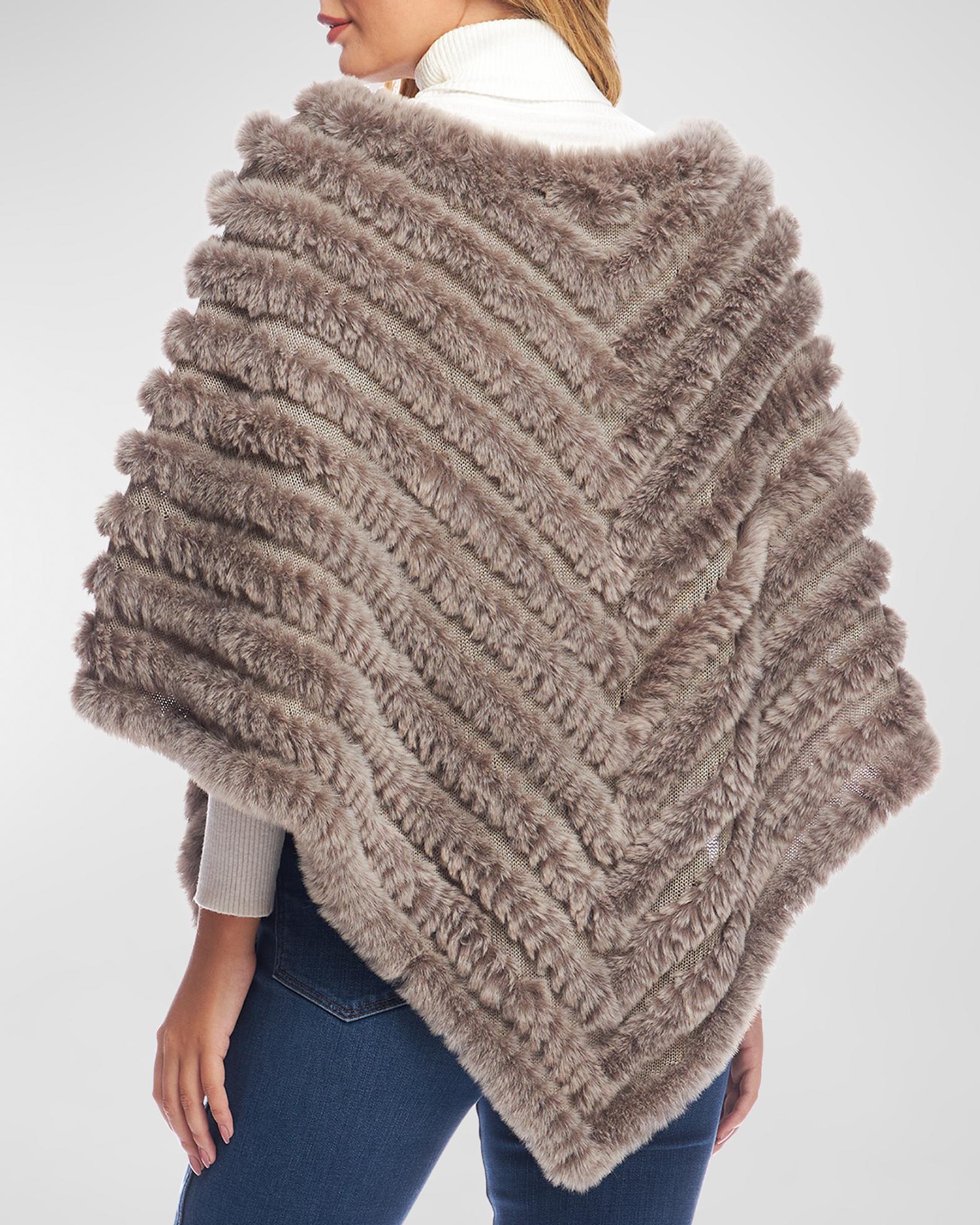 Fabulous Furs Deluxe Knitted Faux Fur Poncho | Neiman Marcus