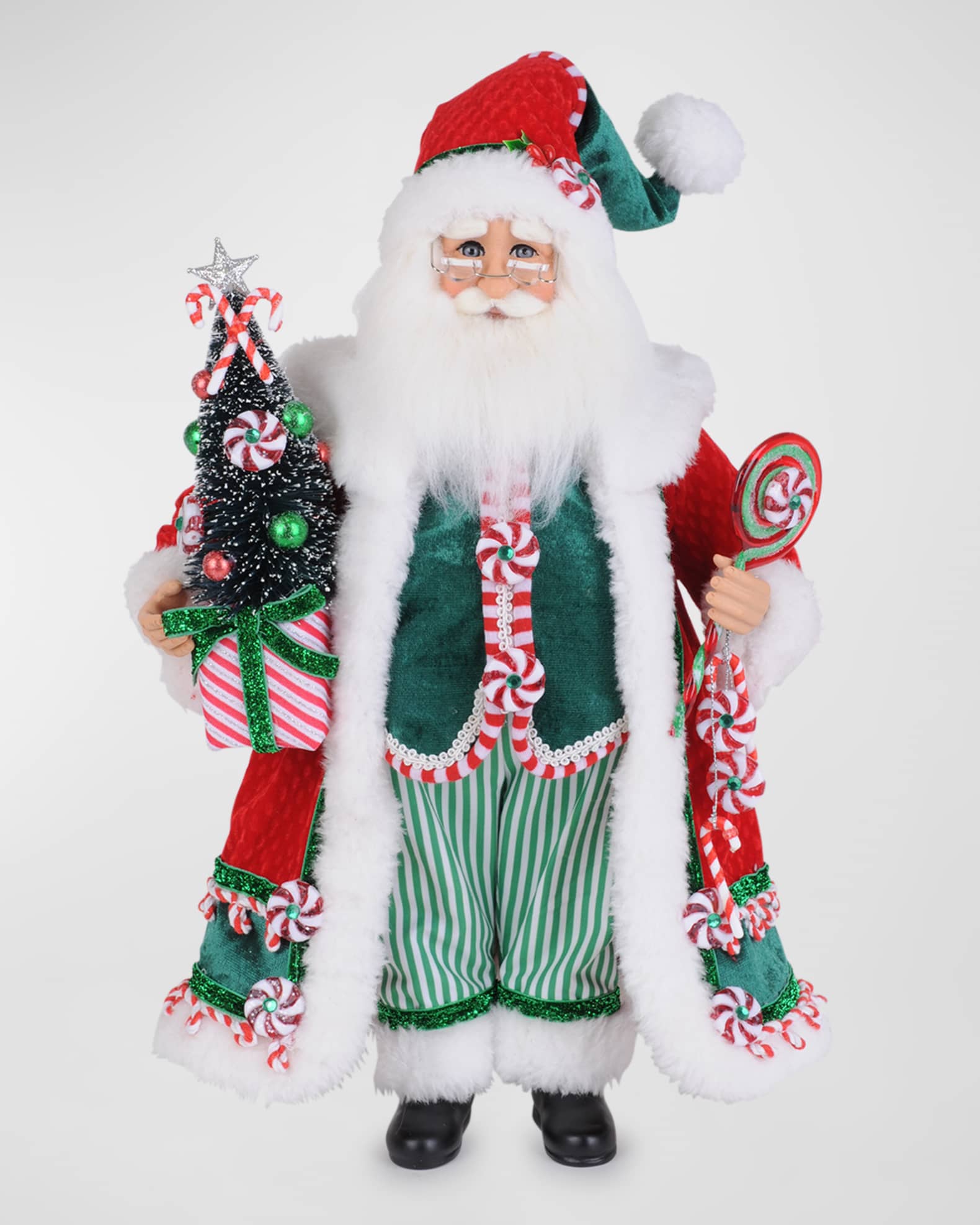 Karen Didion Originals Peppermint Swirl Santa | Neiman Marcus