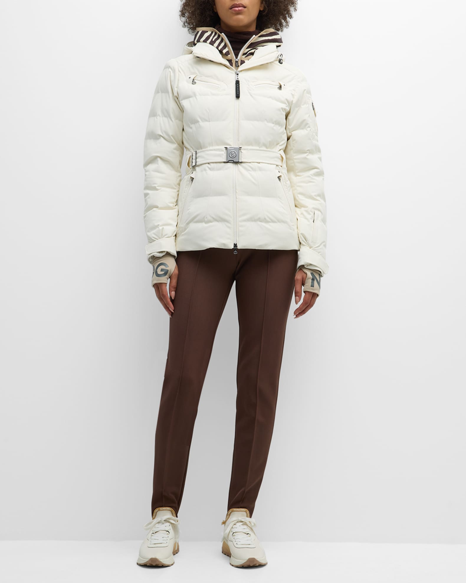 Bogner Ellya Layered Puffer Jacket with Belt | Neiman Marcus