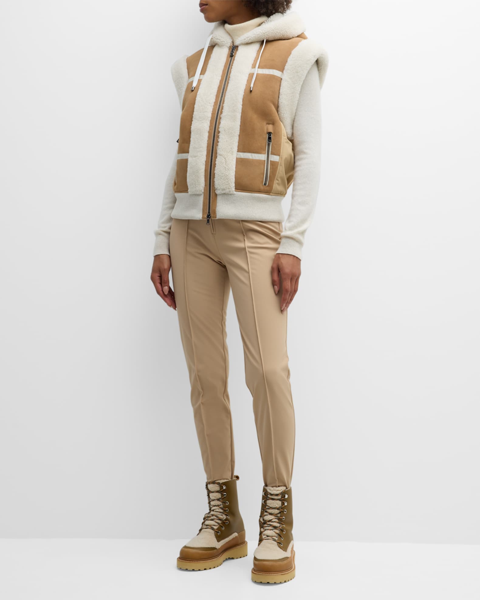 Bogner Feli Suede Vest with Shearling Trim | Neiman Marcus