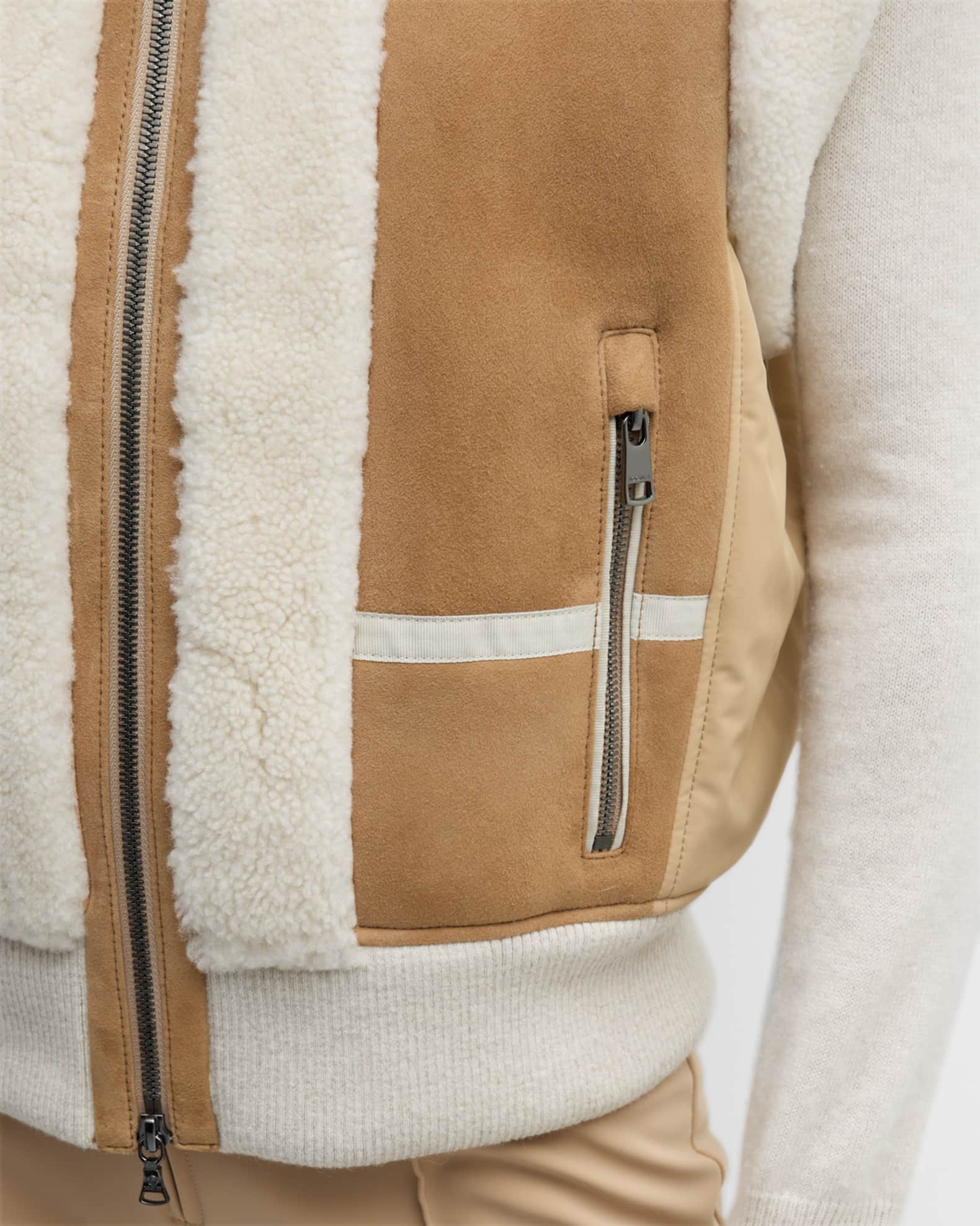 Bogner Feli Suede Vest with Shearling Trim | Neiman Marcus