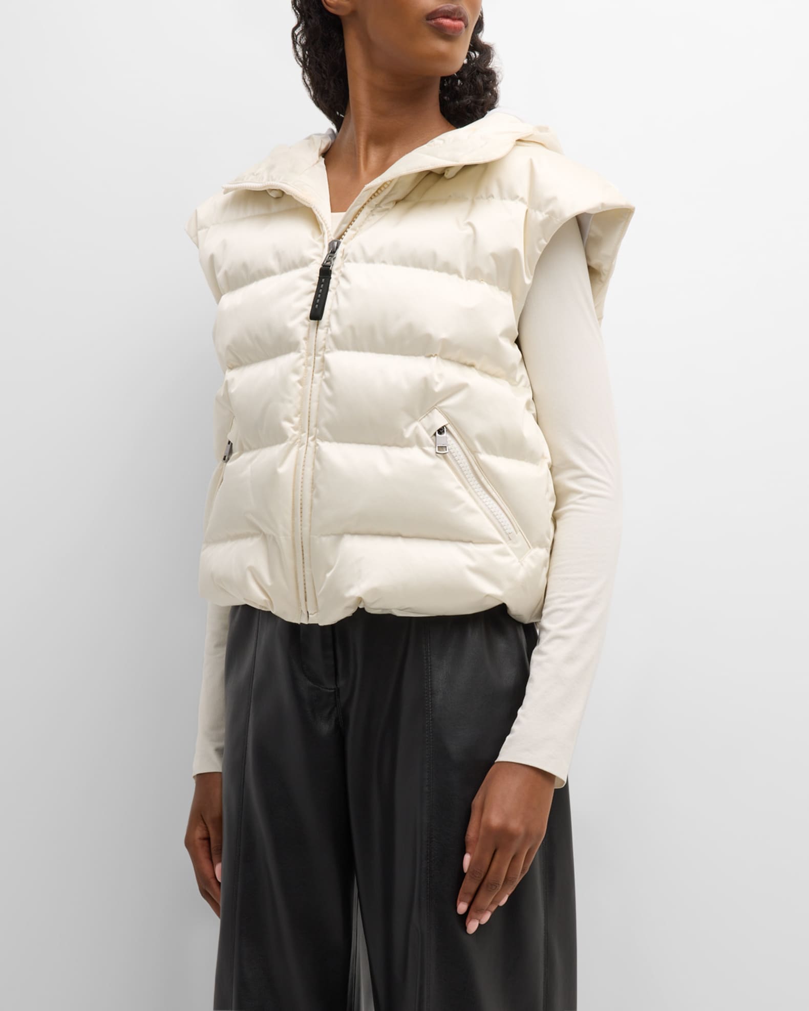 Bogner Vreni Hooded Puffer Vest with Logo Embroidery | Neiman Marcus