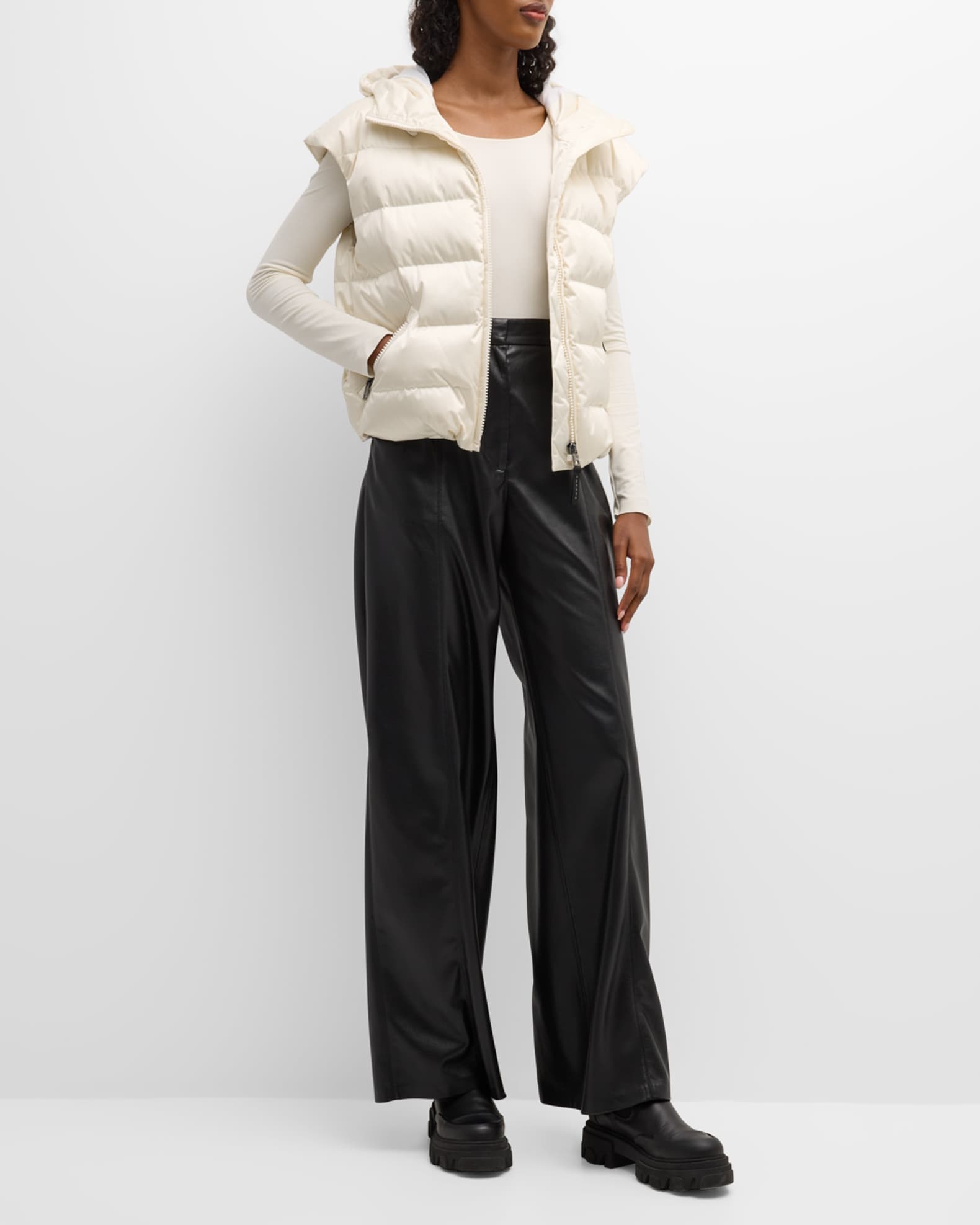 Bogner Vreni Hooded Puffer Vest with Logo Embroidery | Neiman Marcus