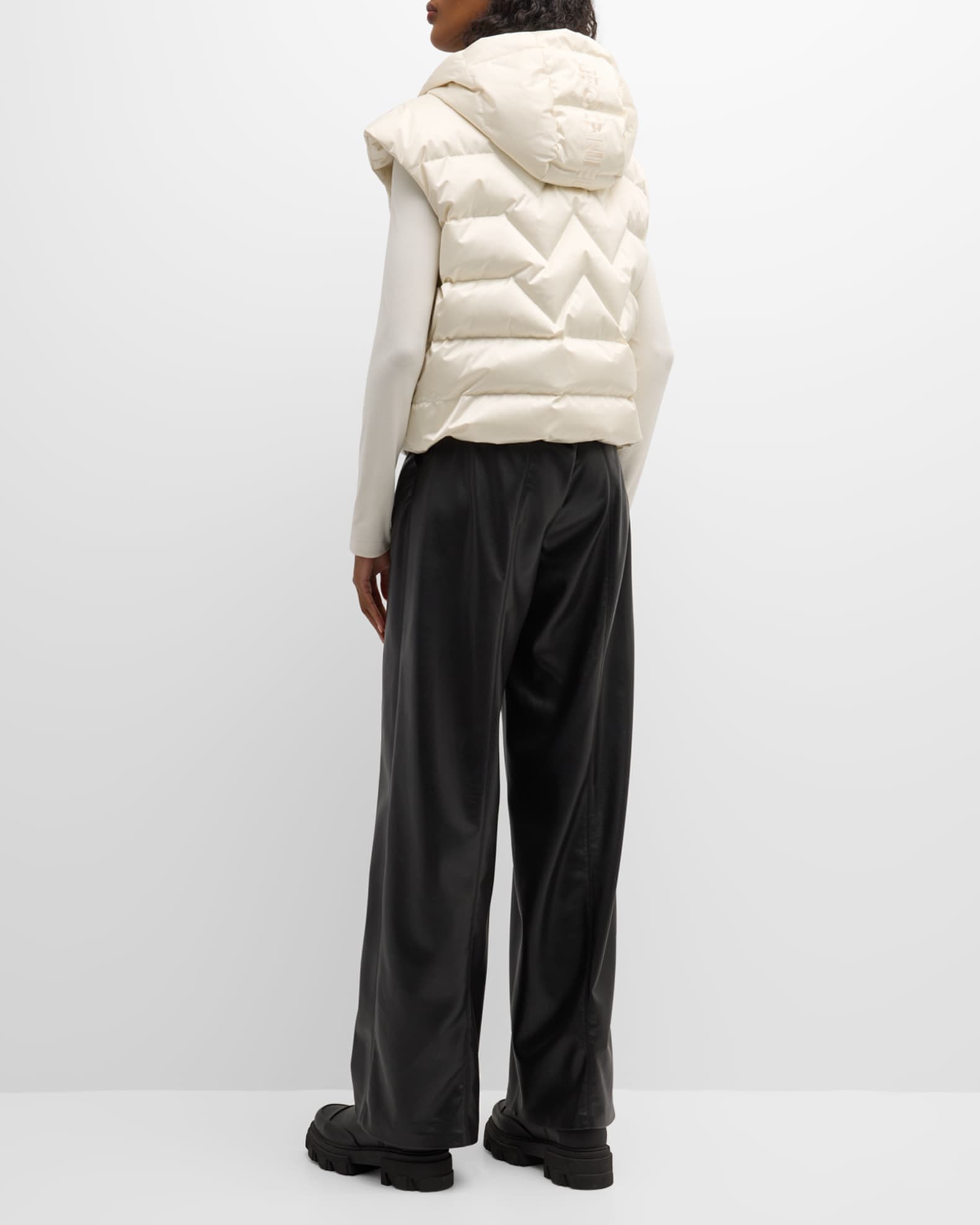 Bogner Vreni Hooded Puffer Vest with Logo Embroidery | Neiman Marcus