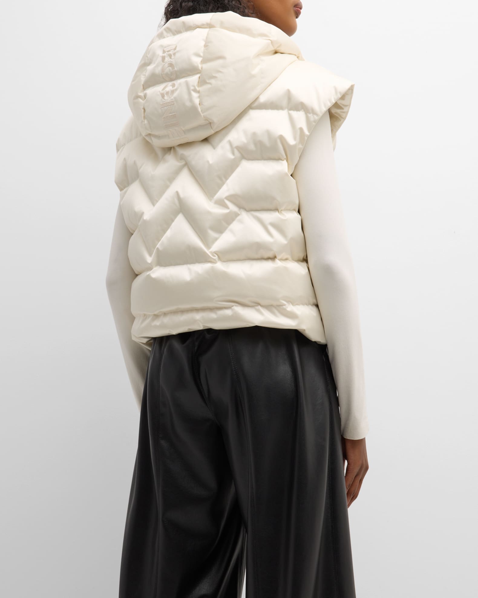 Bogner Vreni Hooded Puffer Vest with Logo Embroidery | Neiman Marcus