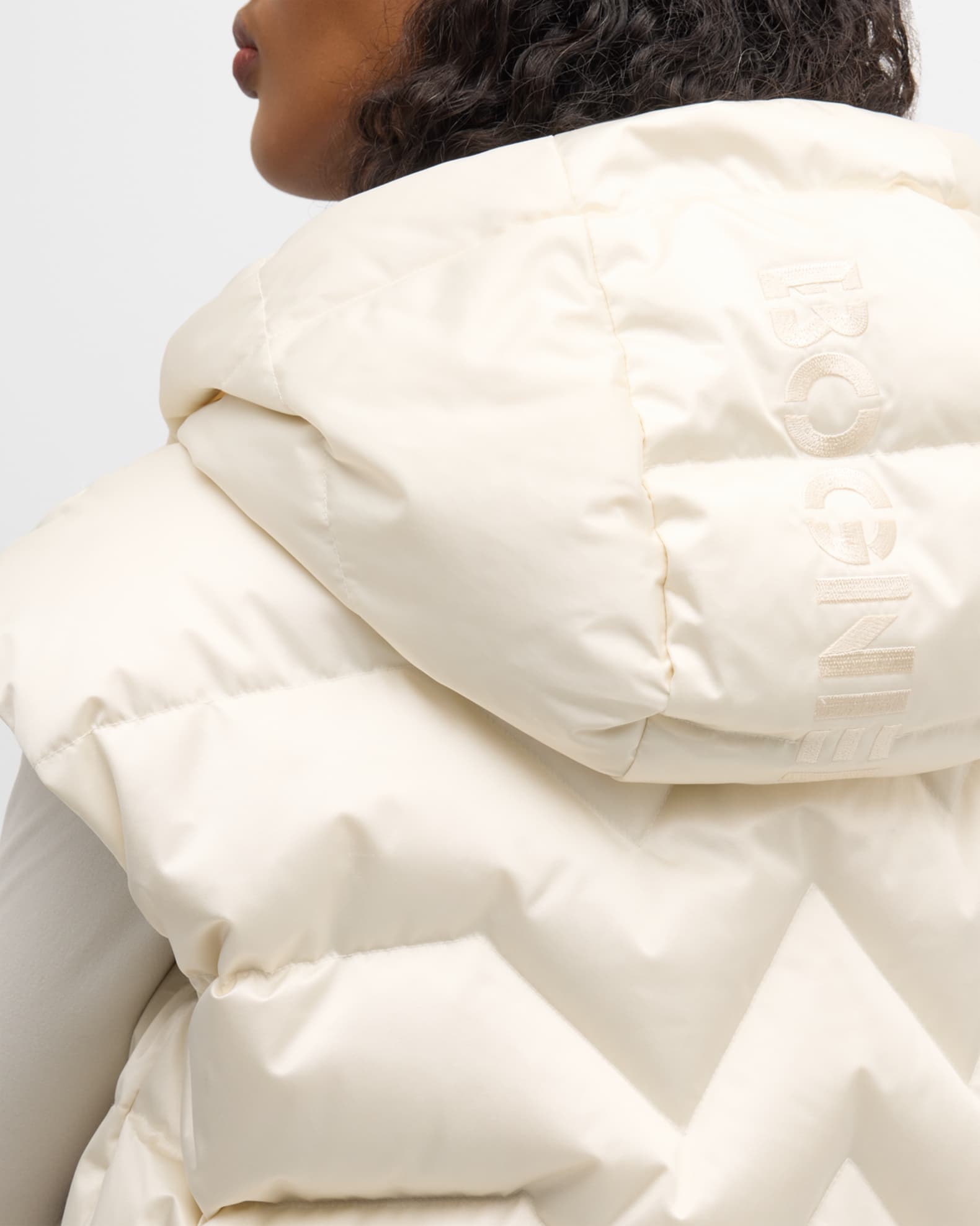 Bogner Vreni Hooded Puffer Vest with Logo Embroidery | Neiman Marcus