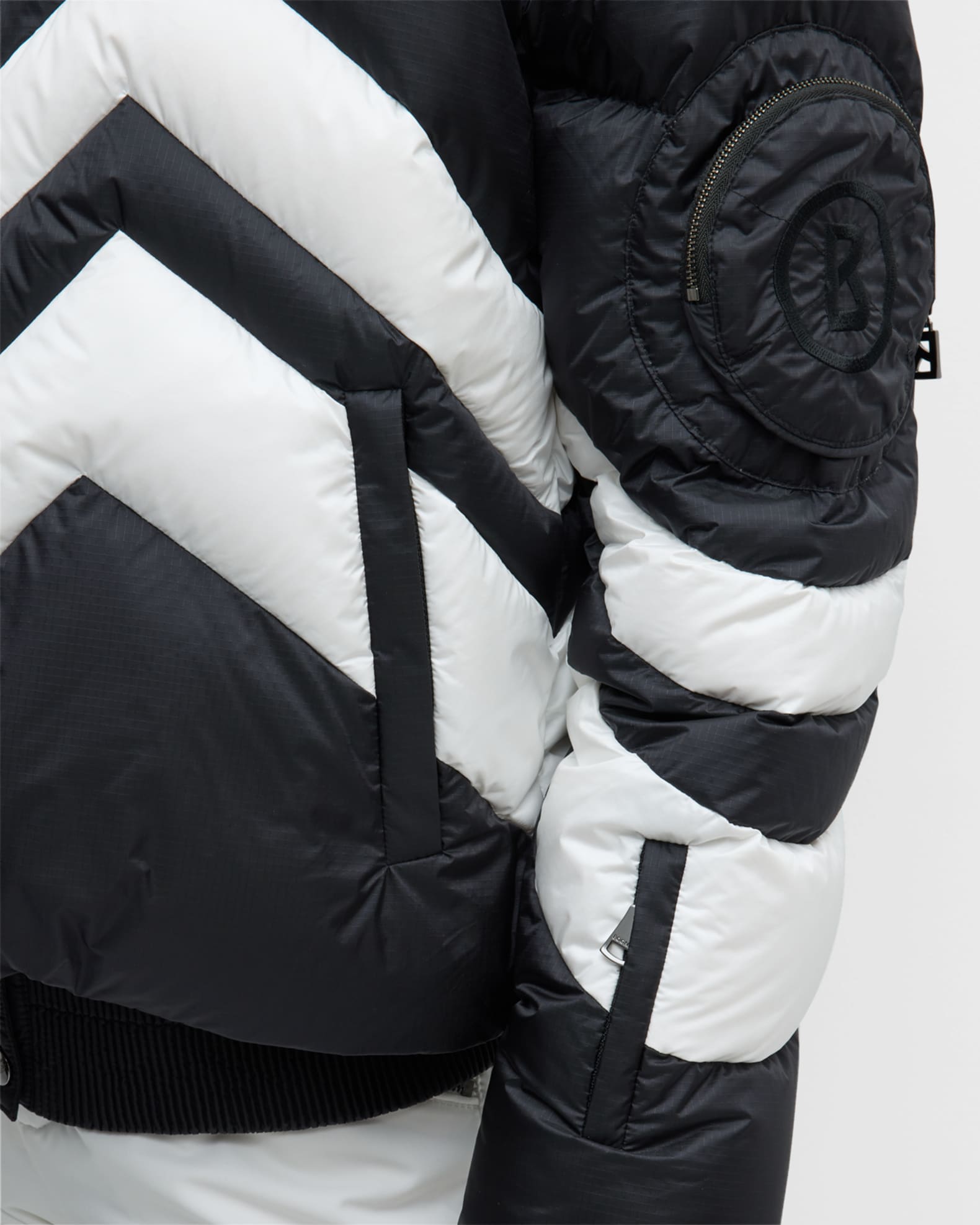Bogner Valea Chevron Puffer Jacket with Removable Teddy Collar | Neiman ...
