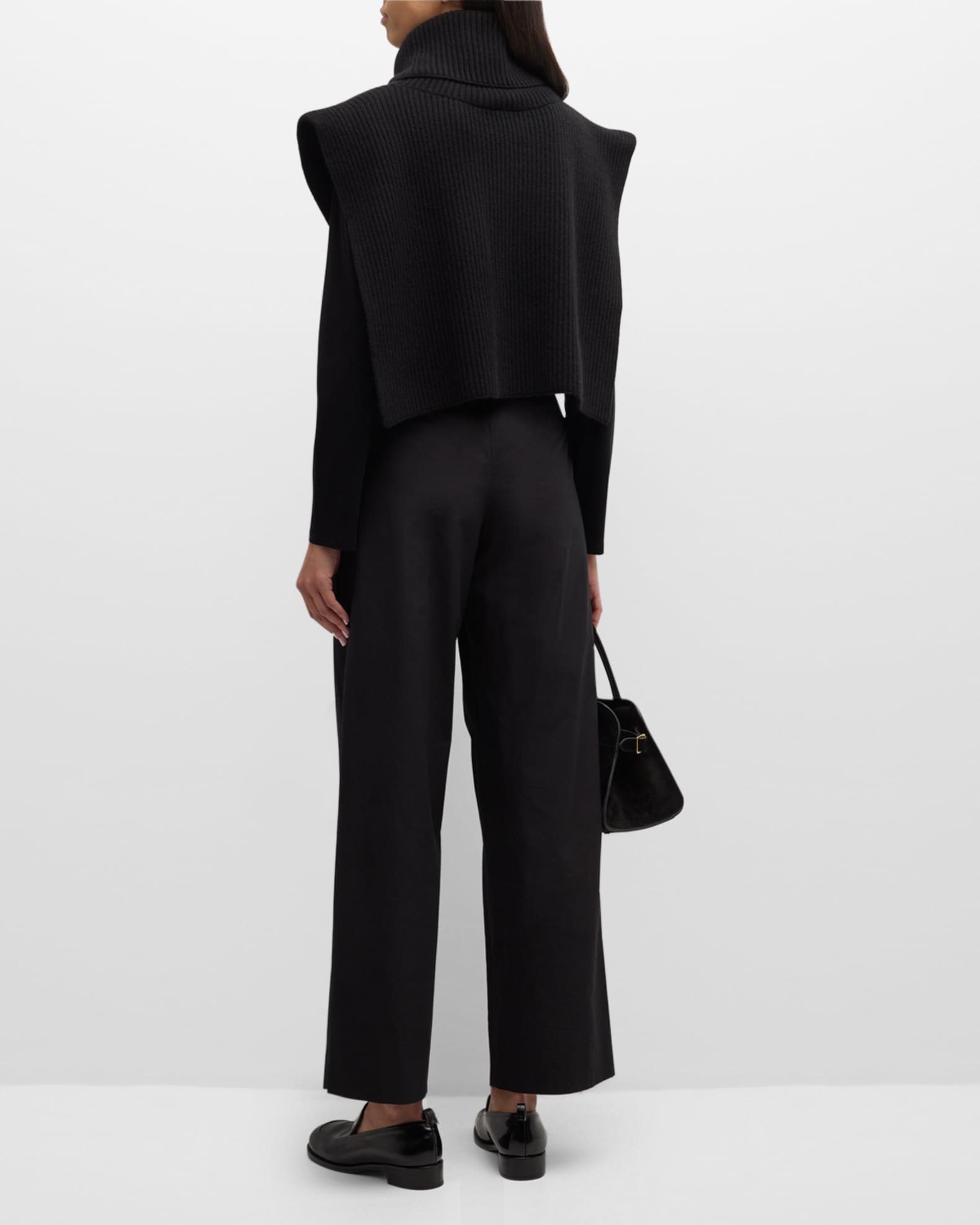 THE ROW Eppie Cashmere Rib Turtleneck Collar | Neiman Marcus