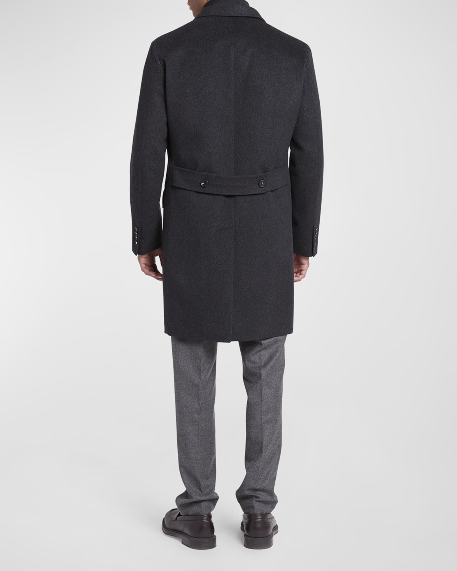 Loro Piana Men's Martingala Cashmere Overcoat with Inset Zip | Neiman ...
