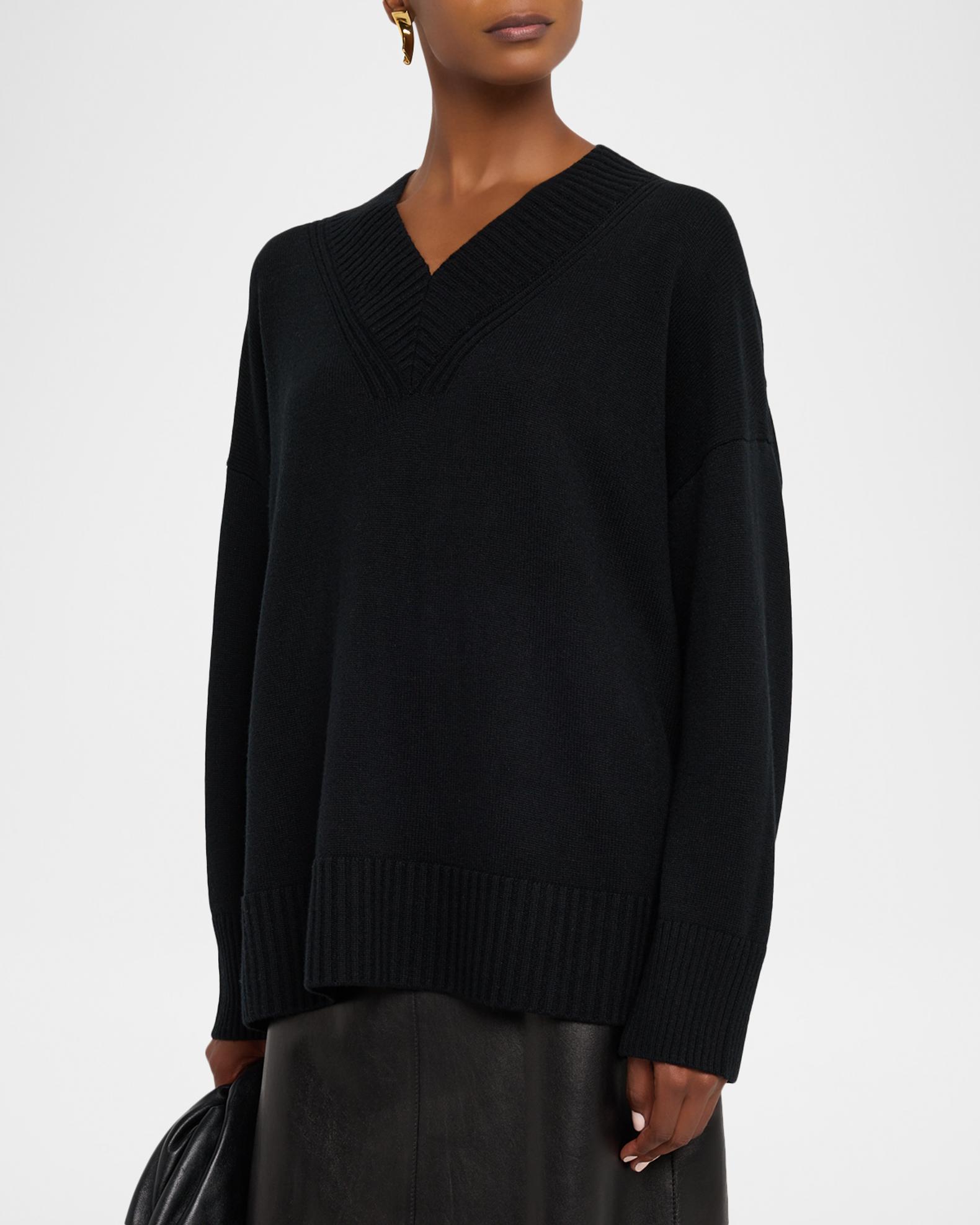 Lafayette 148 New York Cashmere Deep V-Neck Sweater | Neiman Marcus