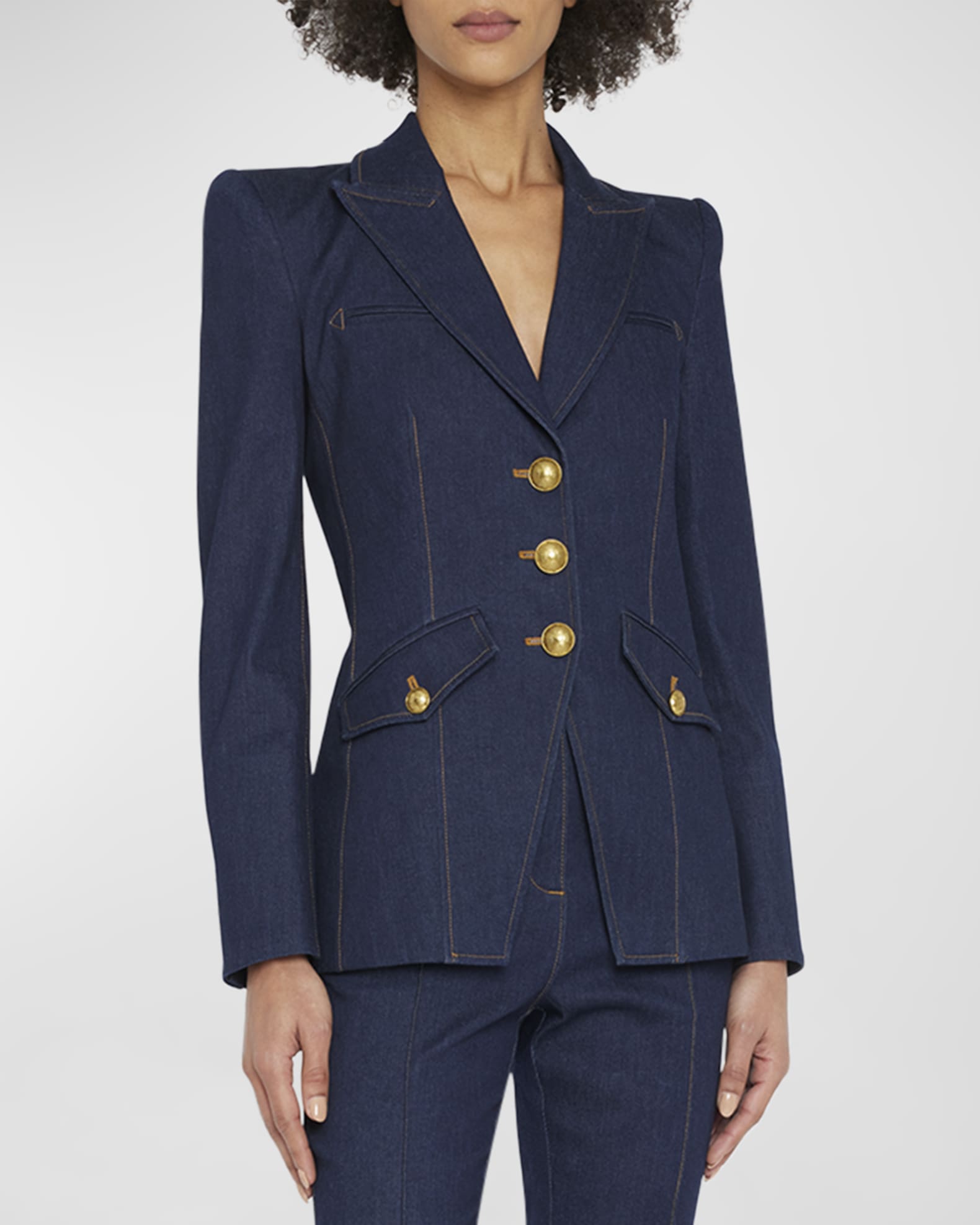 Veronica Beard Anoki Denim Dickey Jacket | Neiman Marcus