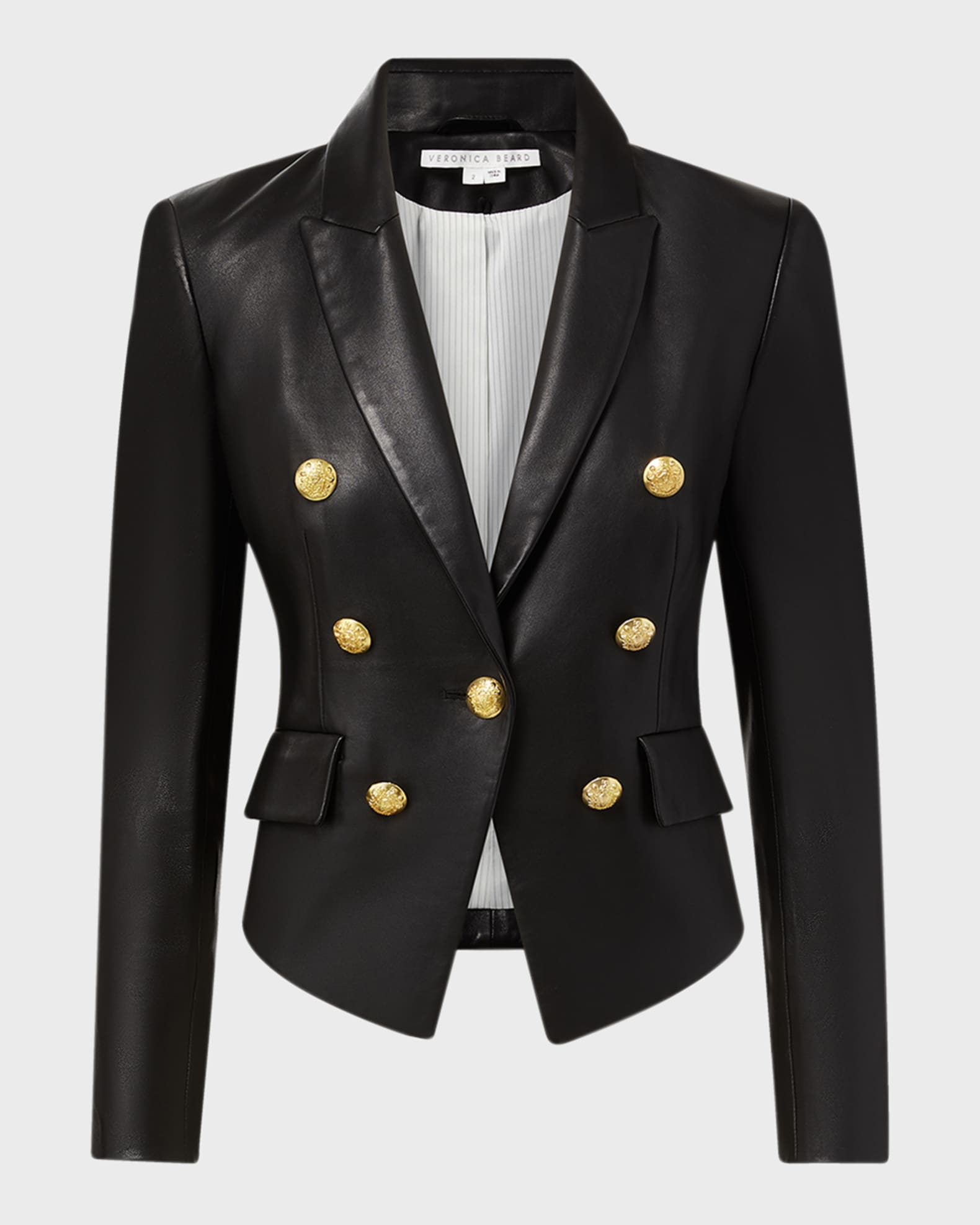 Veronica Beard Cooke Leather Dickey Jacket | Neiman Marcus