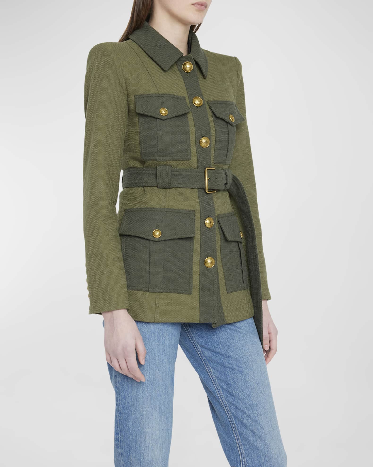 Veronica Beard Sonoma Boxy Flap-Pocket Jacket | Neiman Marcus