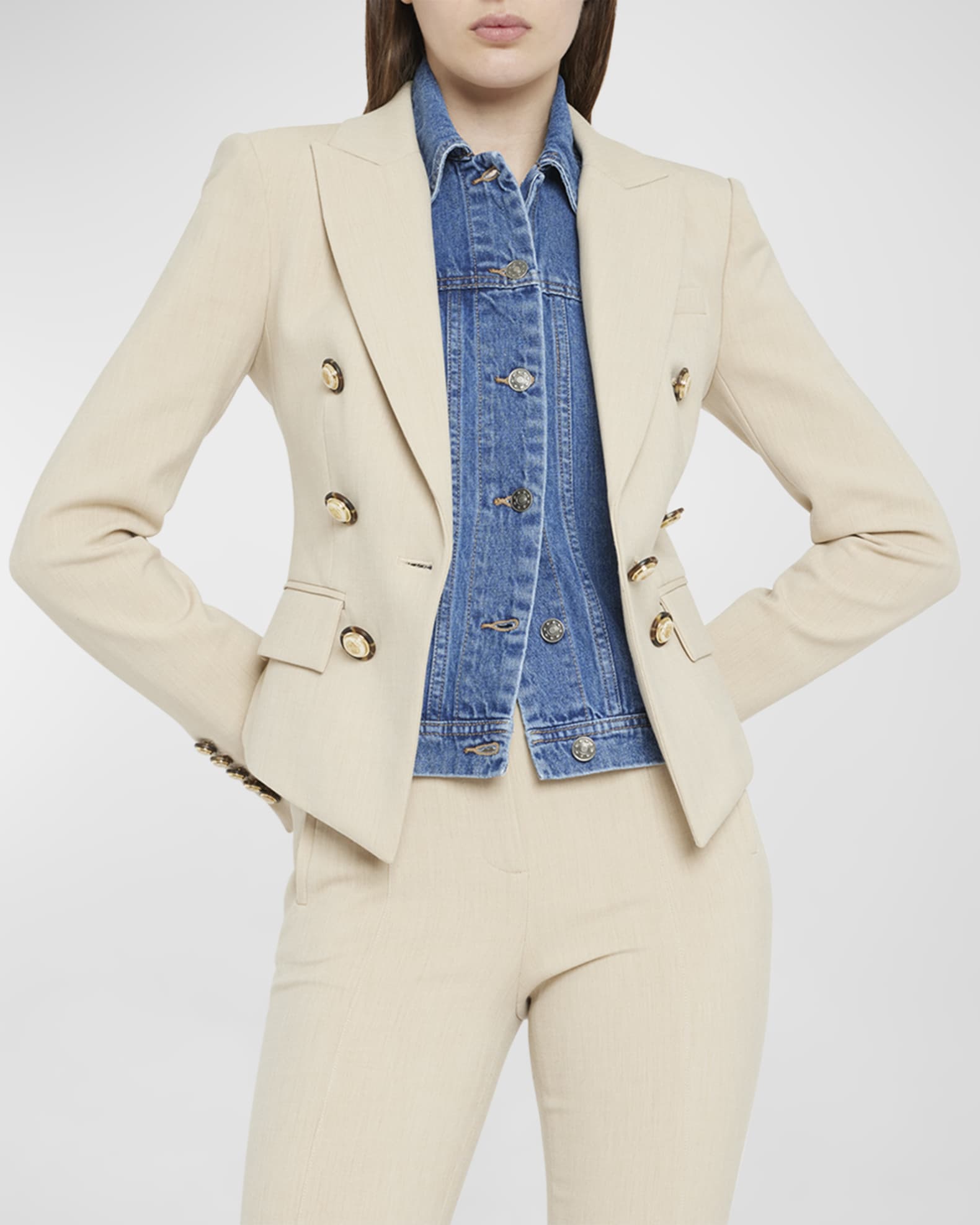 Veronica Beard Diego Single-Breasted Dickey Jacket | Neiman Marcus